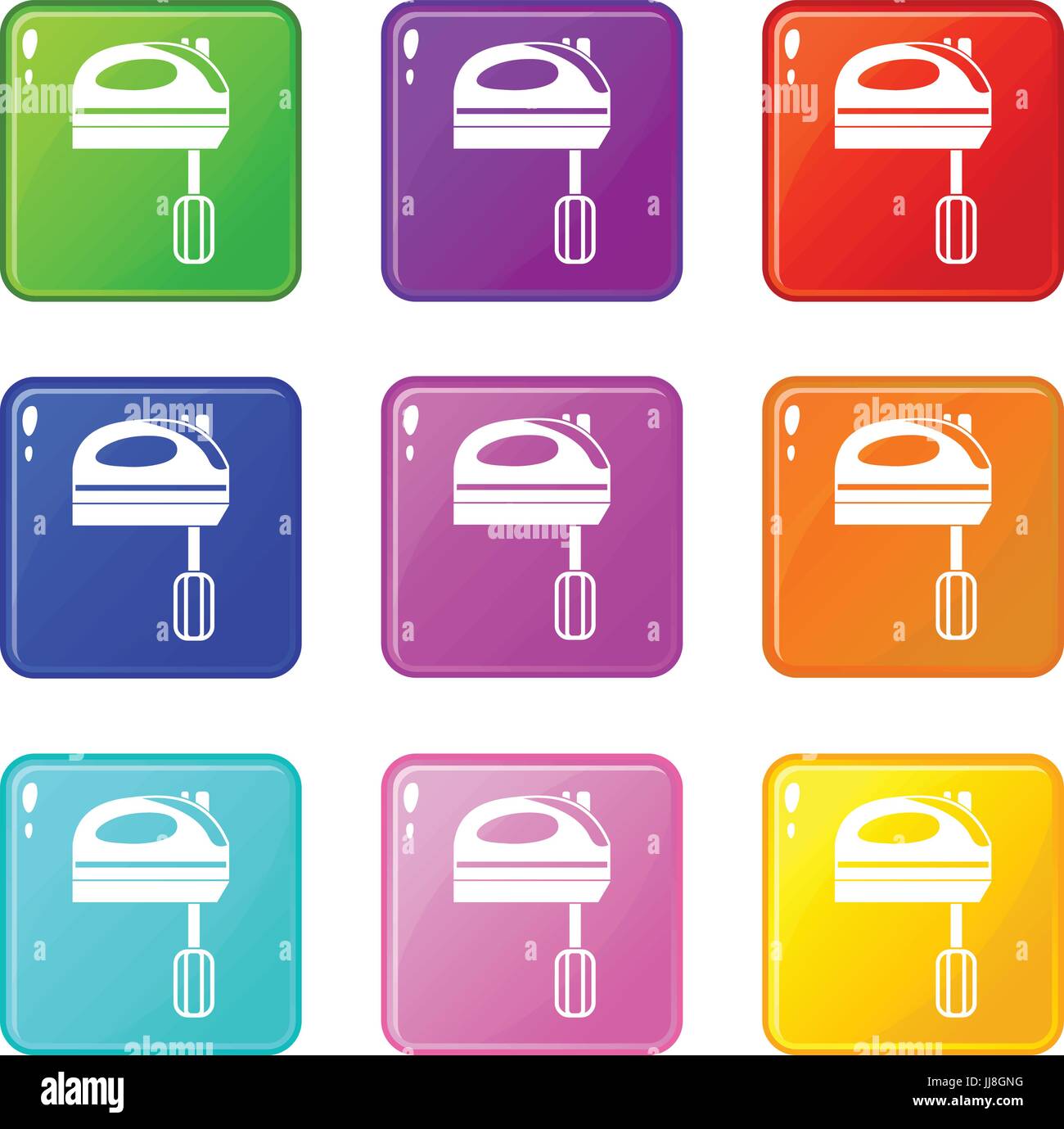 Mixer icons 9 set Stock Vector Image & Art - Alamy