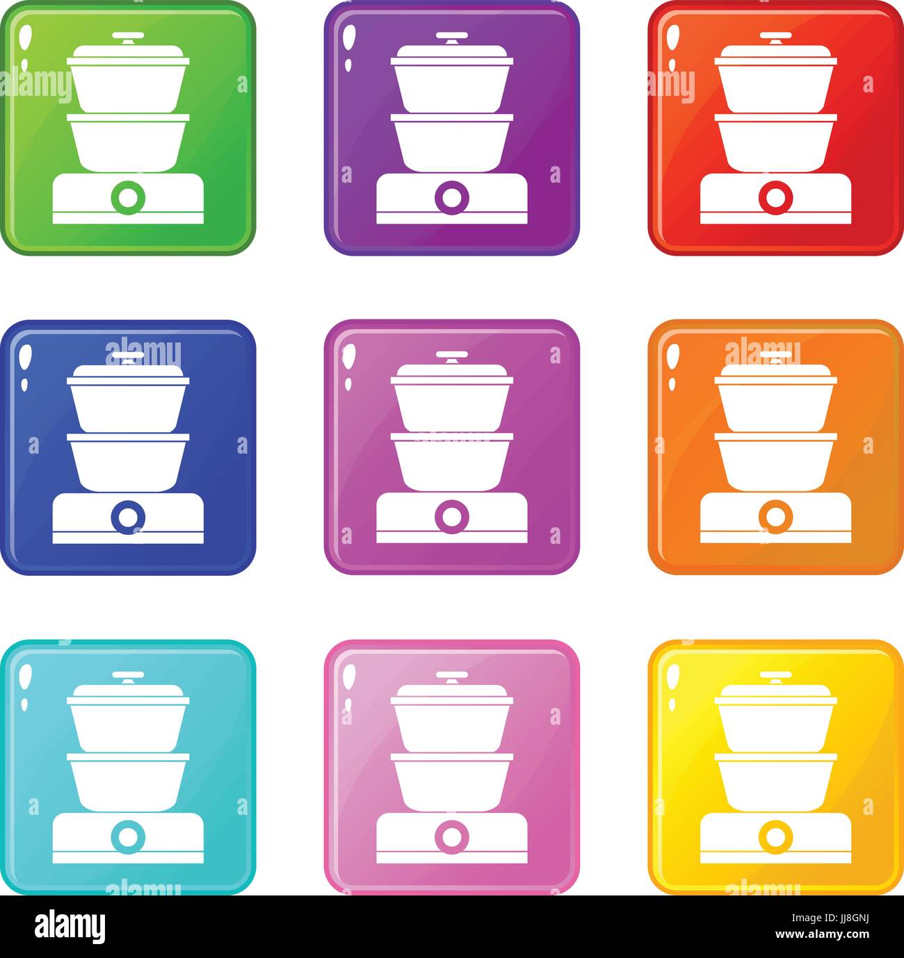 Steamer icons 9 set Stock Vector Image & Art - Alamy