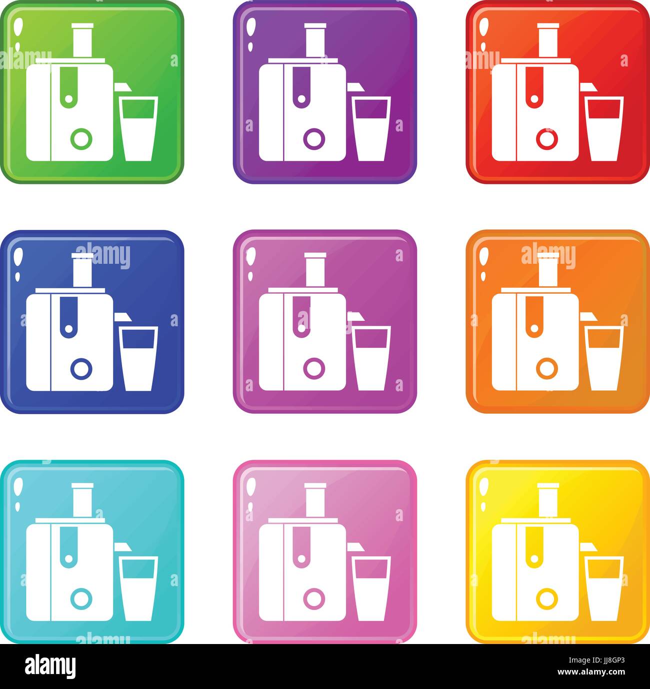 Juicer icons 9 set Stock Vector Image & Art - Alamy