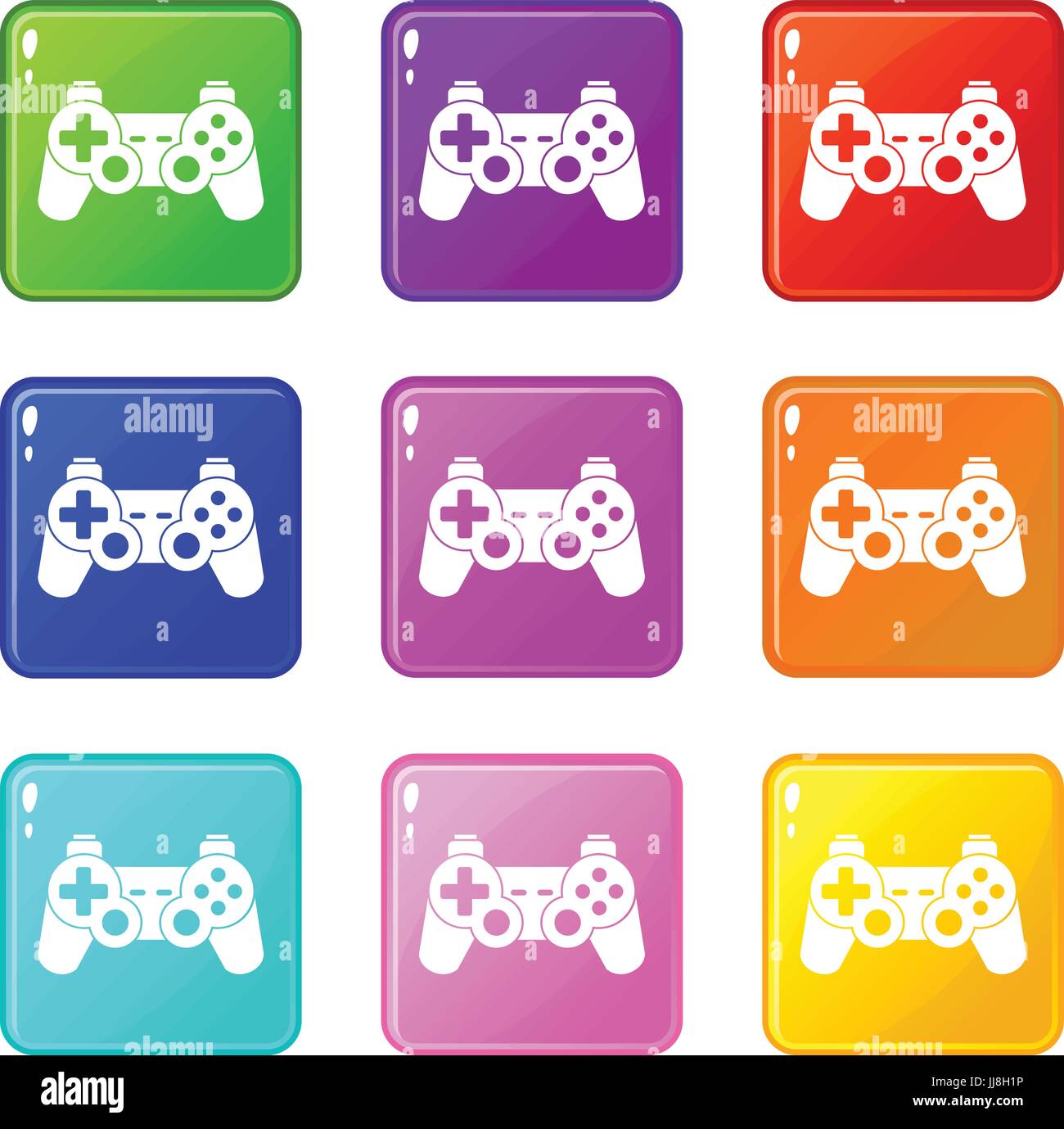 Game controller icons 9 set Stock Vector Image & Art - Alamy