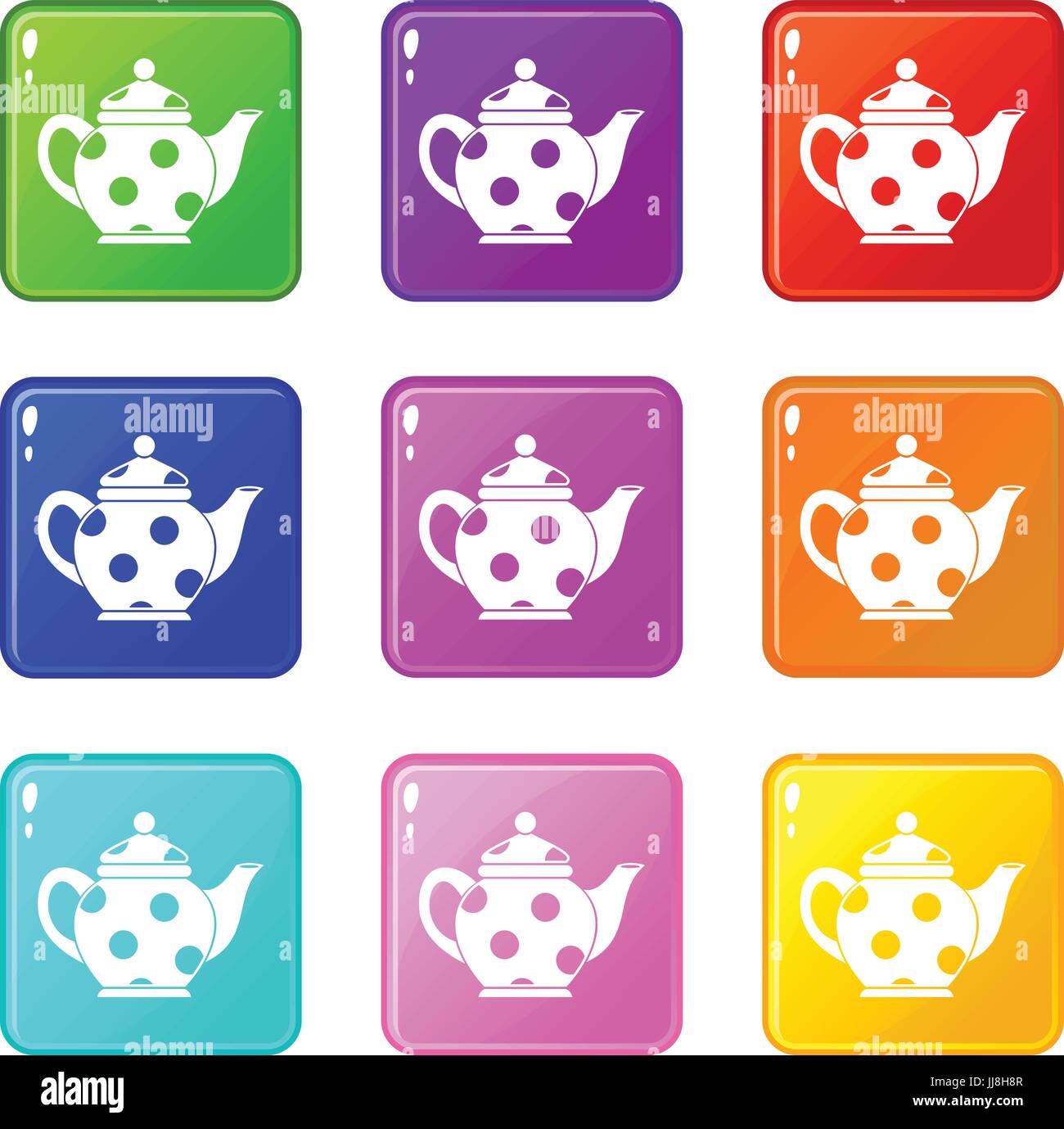 Kettle icons 9 set Stock Vector Image & Art - Alamy