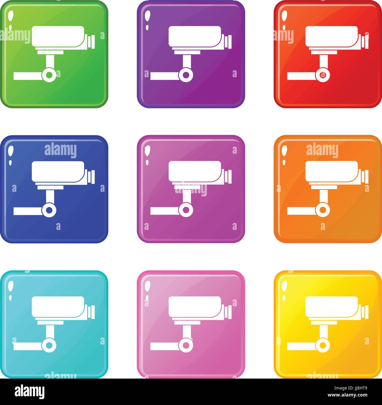 CCTV camera icons 9 set Stock Vector Image & Art - Alamy