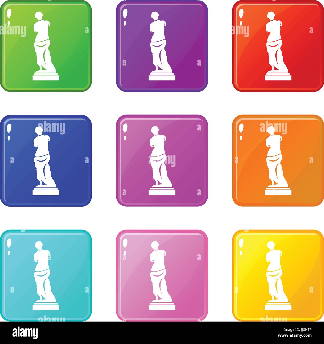Ancient statue icons 9 set Stock Vector Image & Art - Alamy