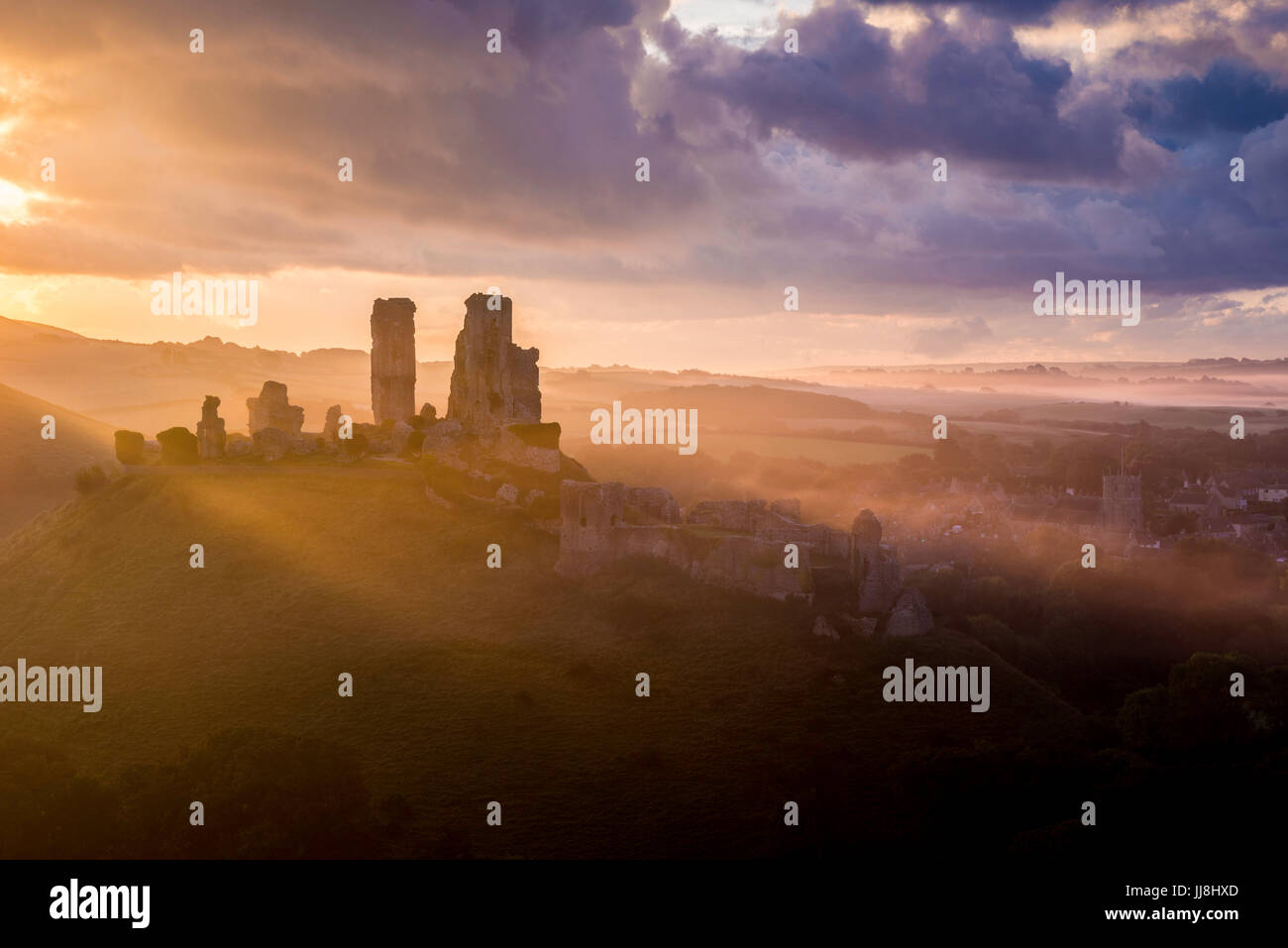 Corfe Castle in Dorset Stock Photo - Alamy