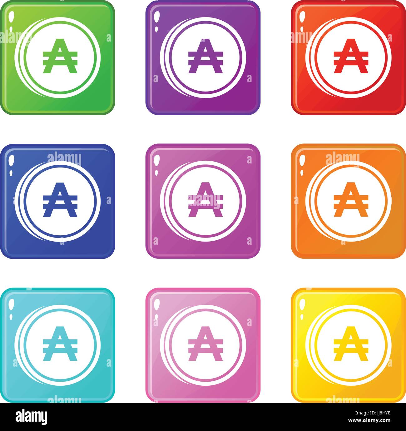 Coin austral icons 9 set Stock Vector Image & Art - Alamy