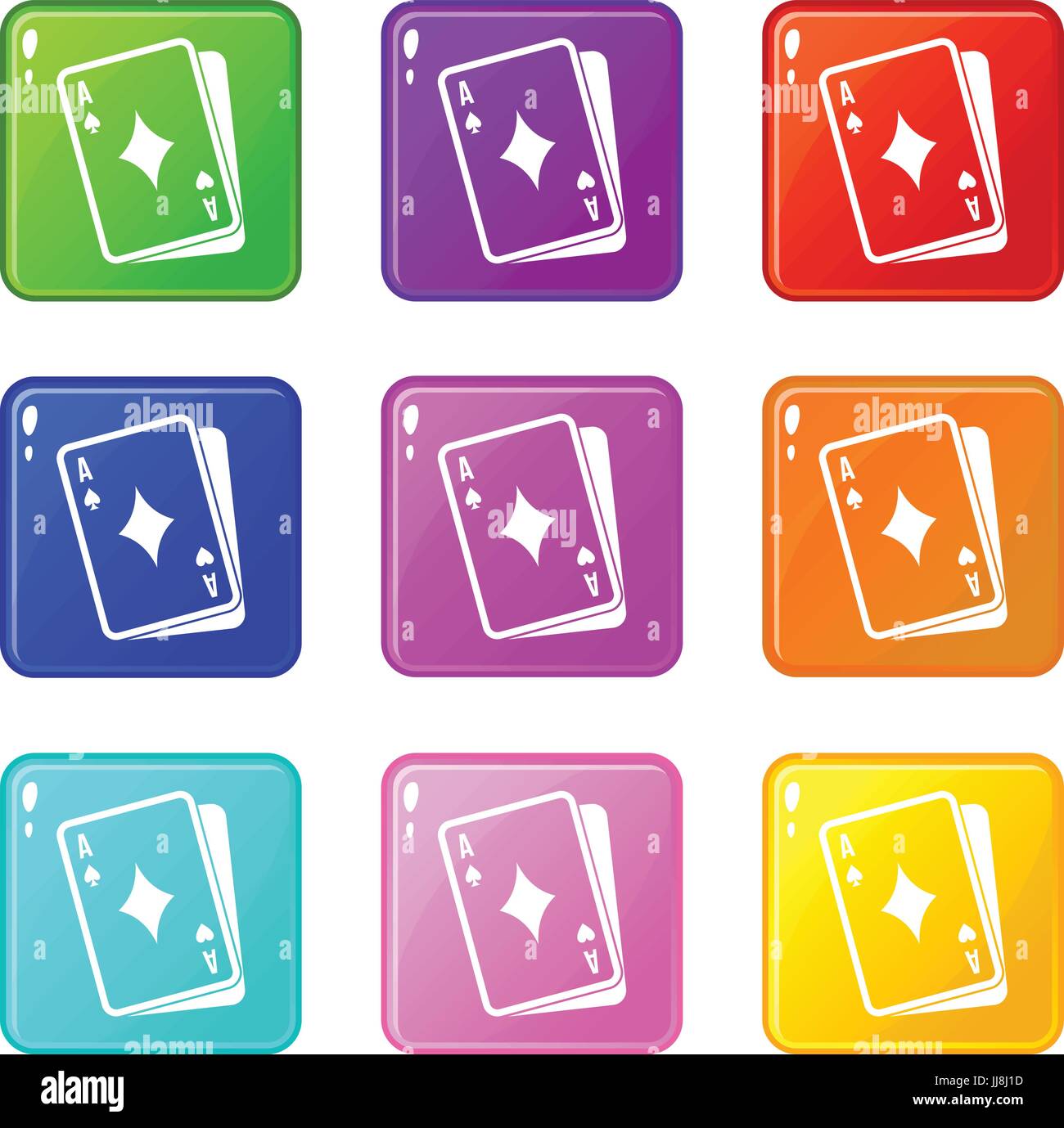 Playing card icons 9 set Stock Vector Image & Art - Alamy