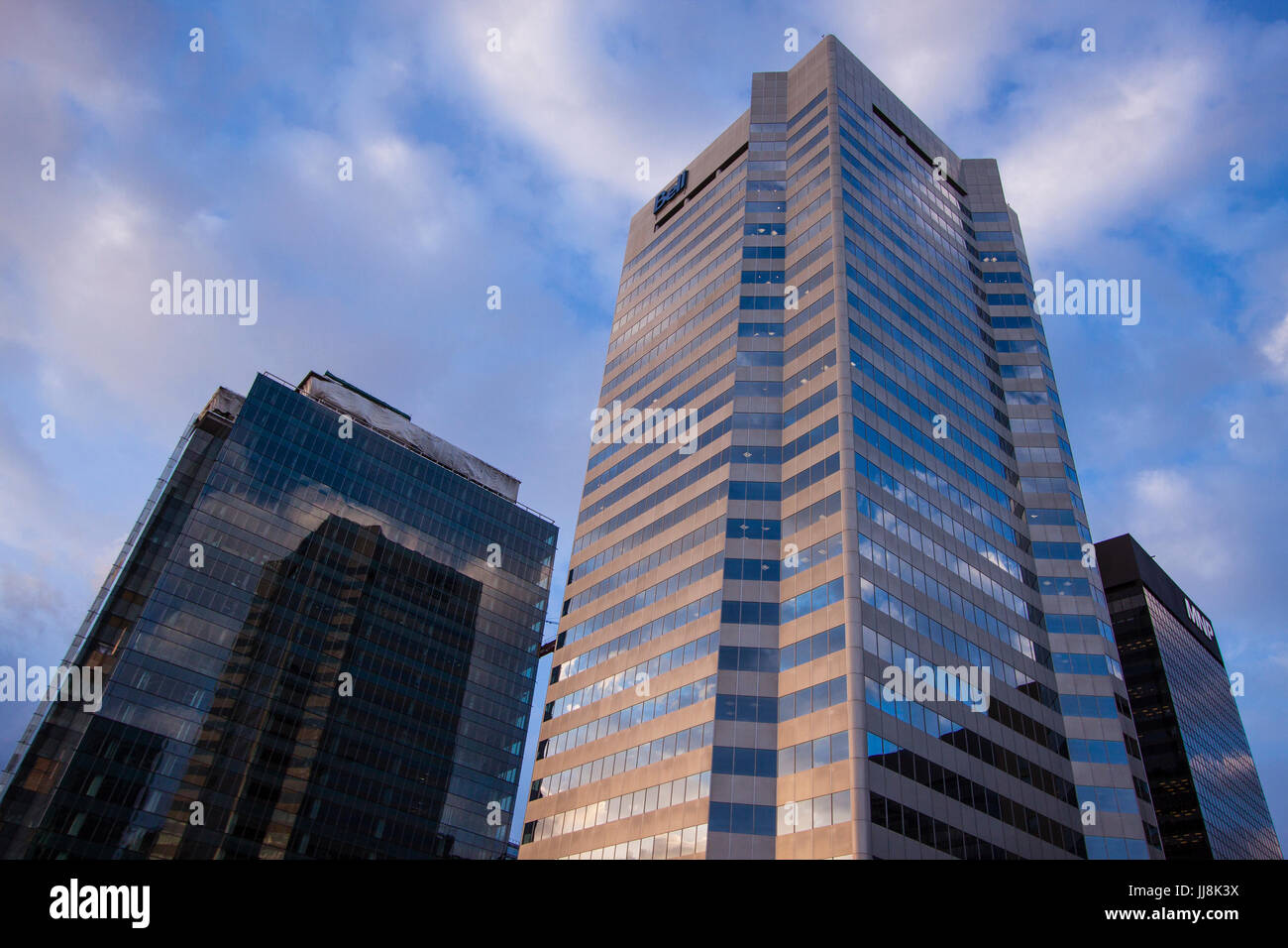 The Bell Tower and other modern commercial office towers reach skyward ...