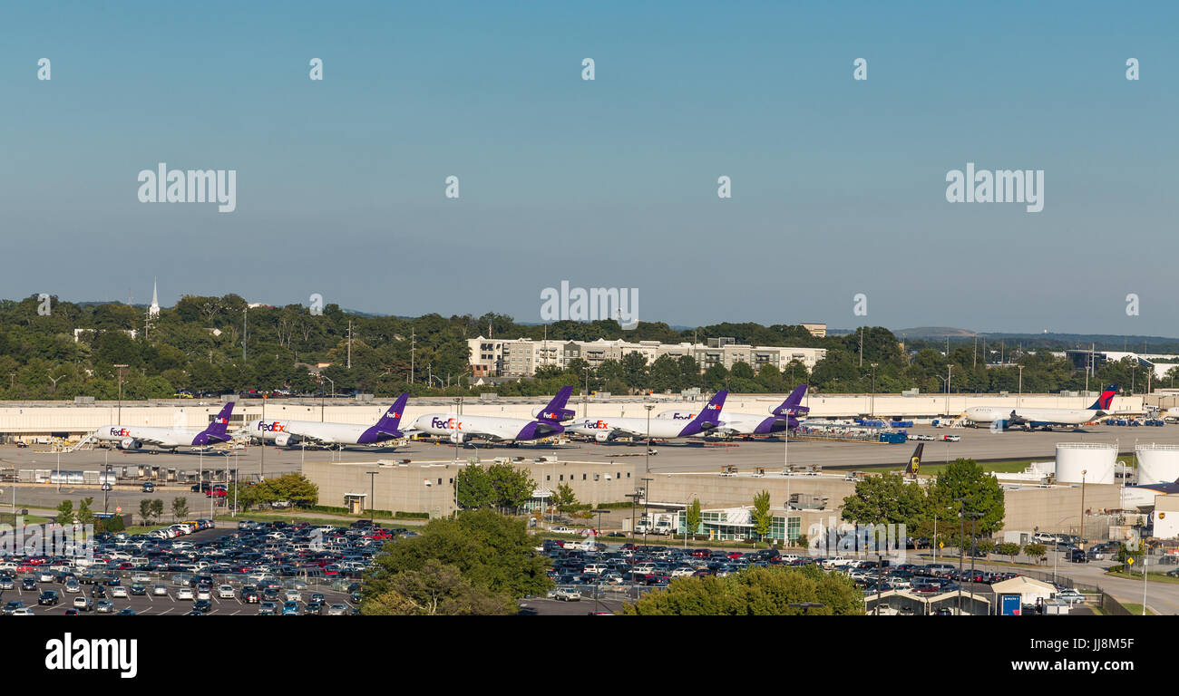 ATLANTA, GEORGIA - September 17, 2015: FedEx began in Detroit, but is ...