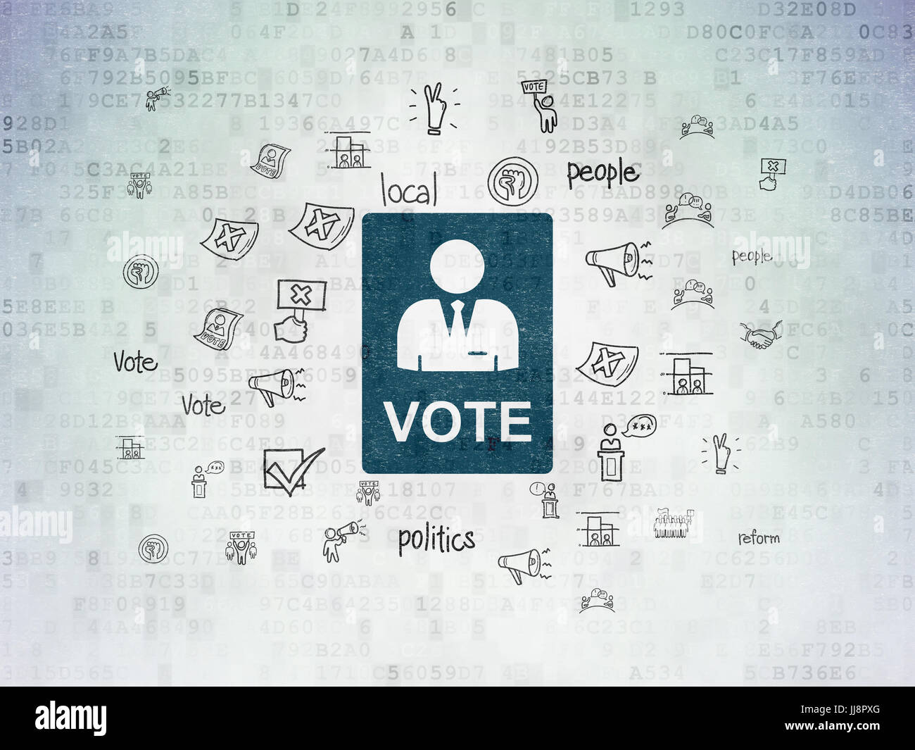 Political concept: Ballot on Digital Data Paper background Stock Photo ...