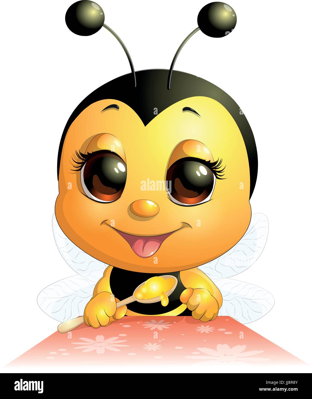 Beautiful cute bee Stock Vector Image & Art - Alamy