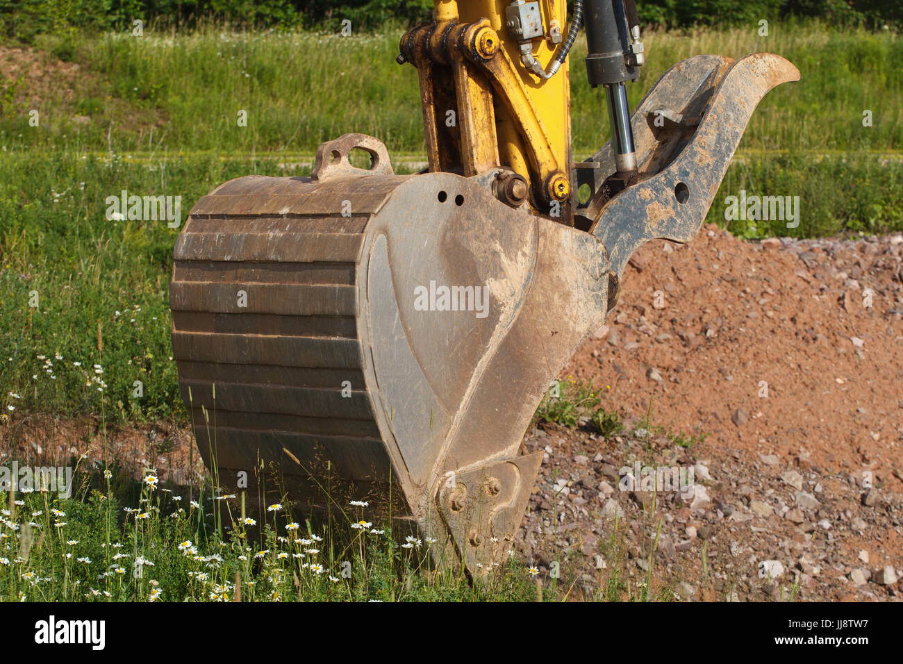 Excavator bucket detail Stock Photo - Alamy