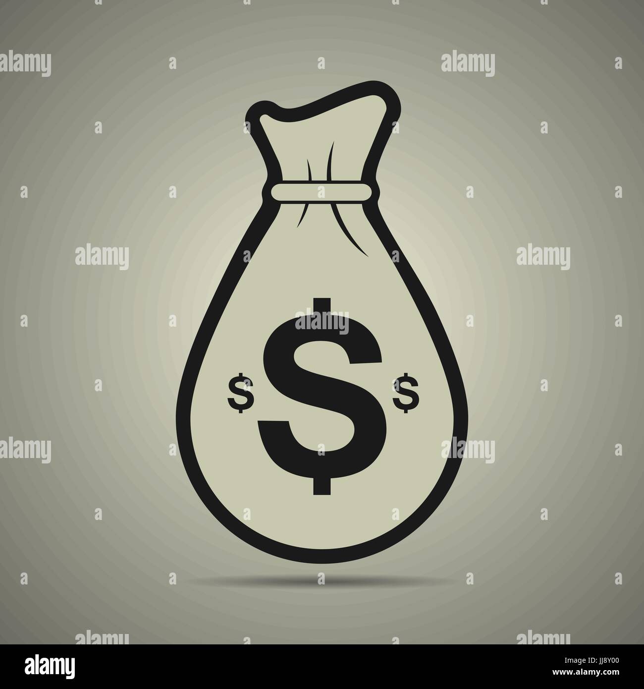 Money bag icon in flat style, black and white colors Stock Vector Image ...