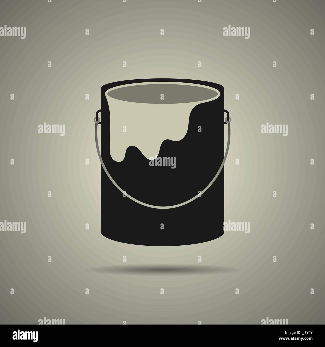 Paint bucket icon, black and white symbol. Modern, simple flat vector ...