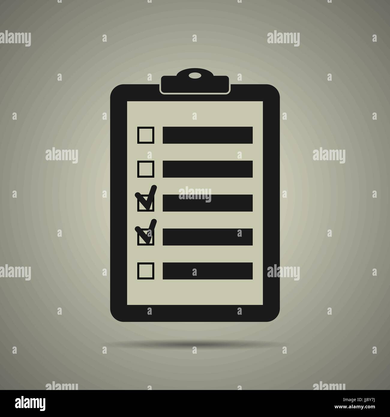 Checklist icon in black and white style, isolated Stock Vector Image ...
