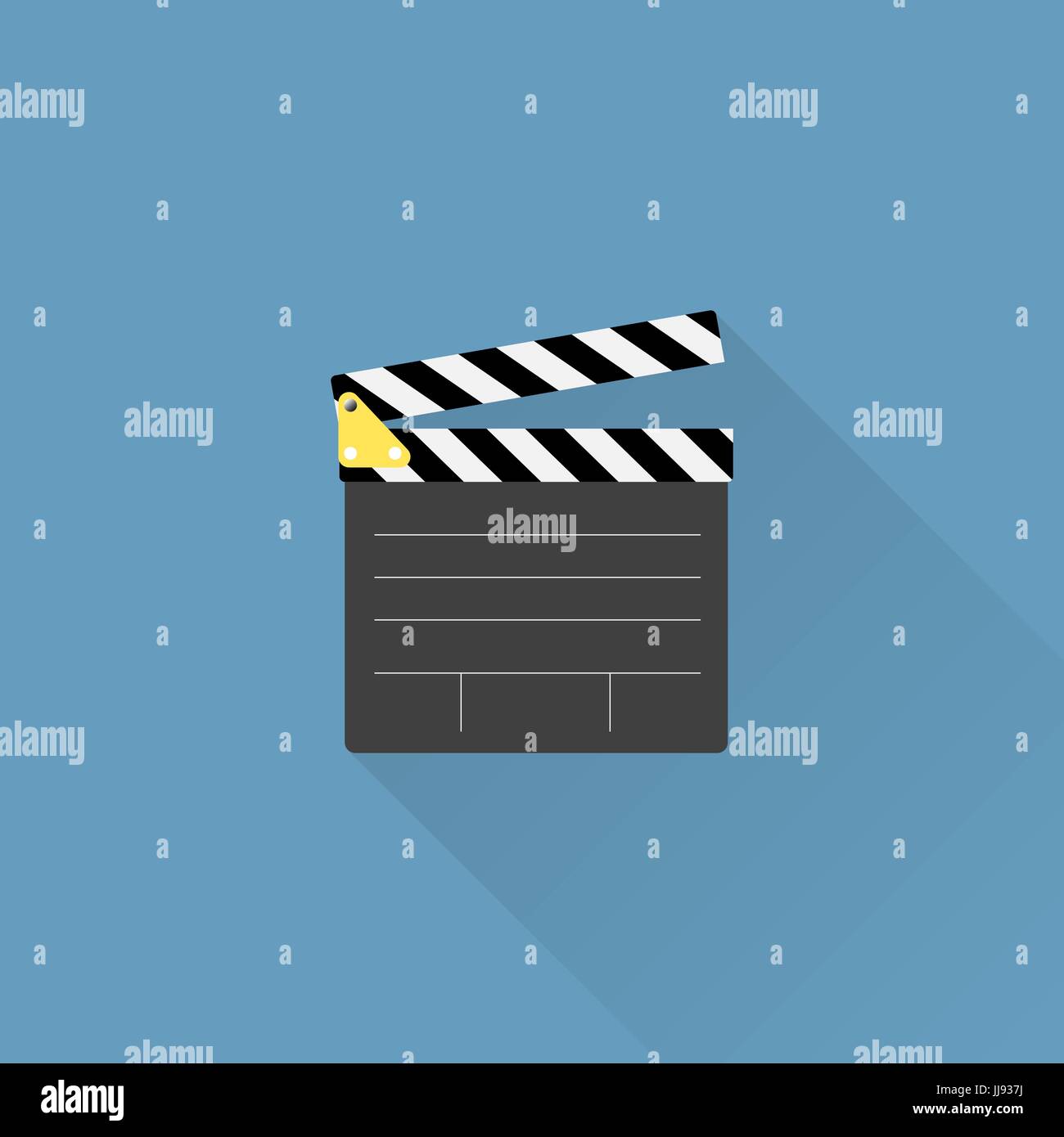 Movie clapper board icon with long shadow in flat syle Stock Vector ...