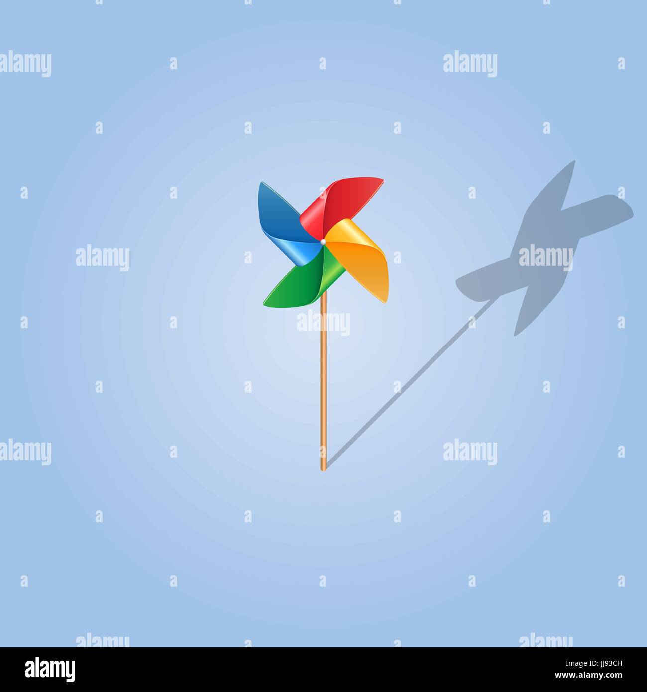 Pinwheel with shadow in realistic style, isolated Stock Vector Image ...