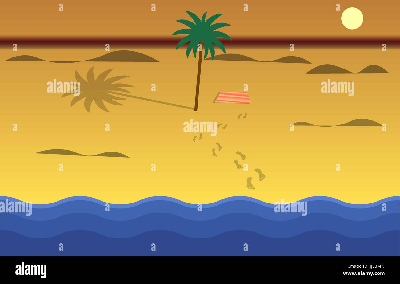 Beach sea landscape Stock Vector Images - Alamy