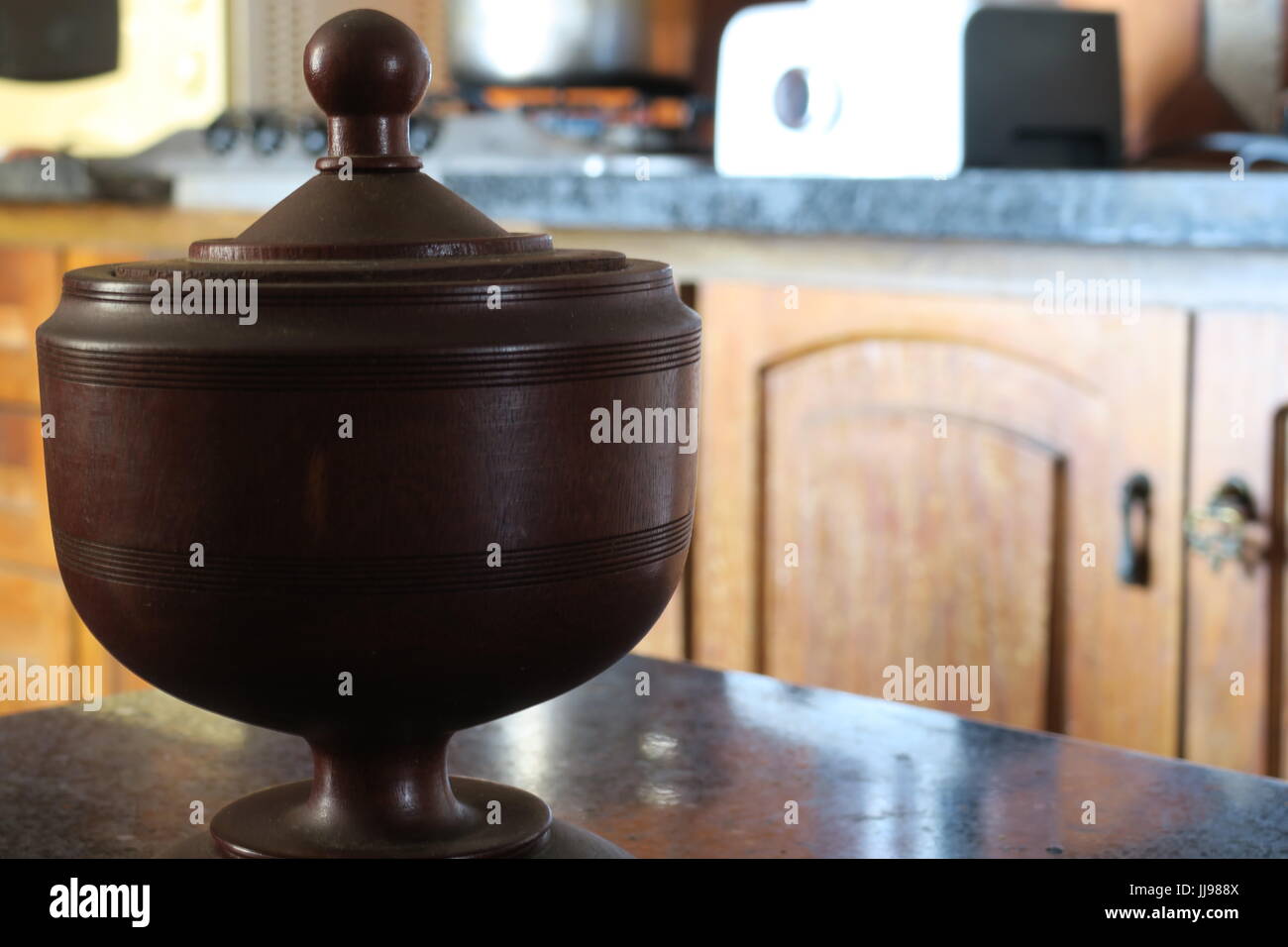 grinding pot on table closed Stock Photo - Alamy