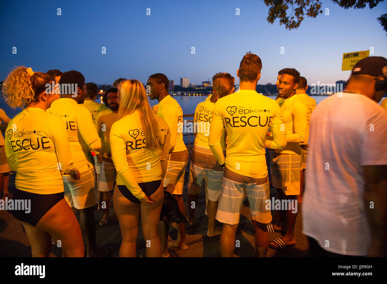 16 July 2017, NYC, New York, USA// Lifeguards from Epic Rescue gather ...