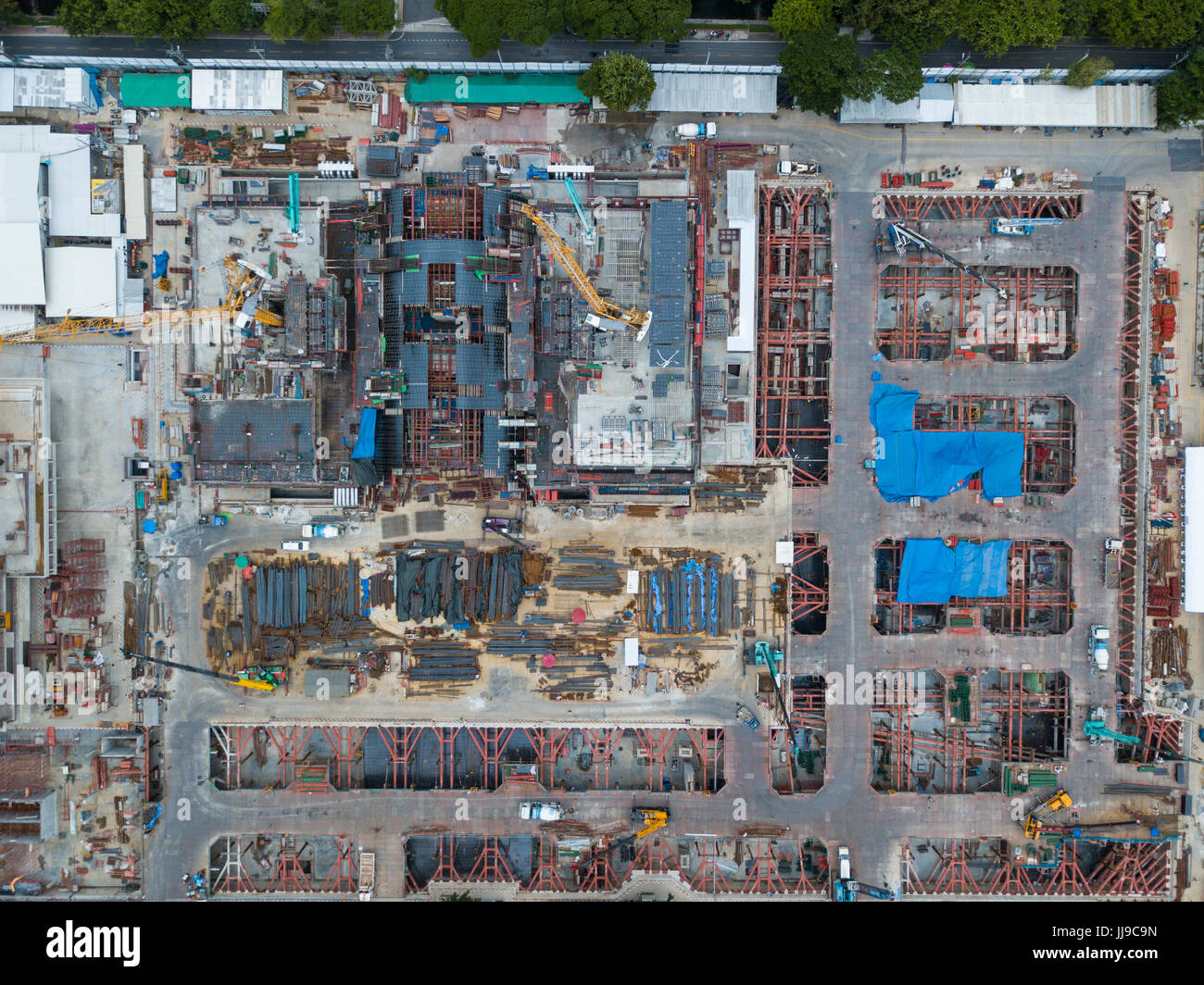 Aerial view of construction site Stock Photo - Alamy