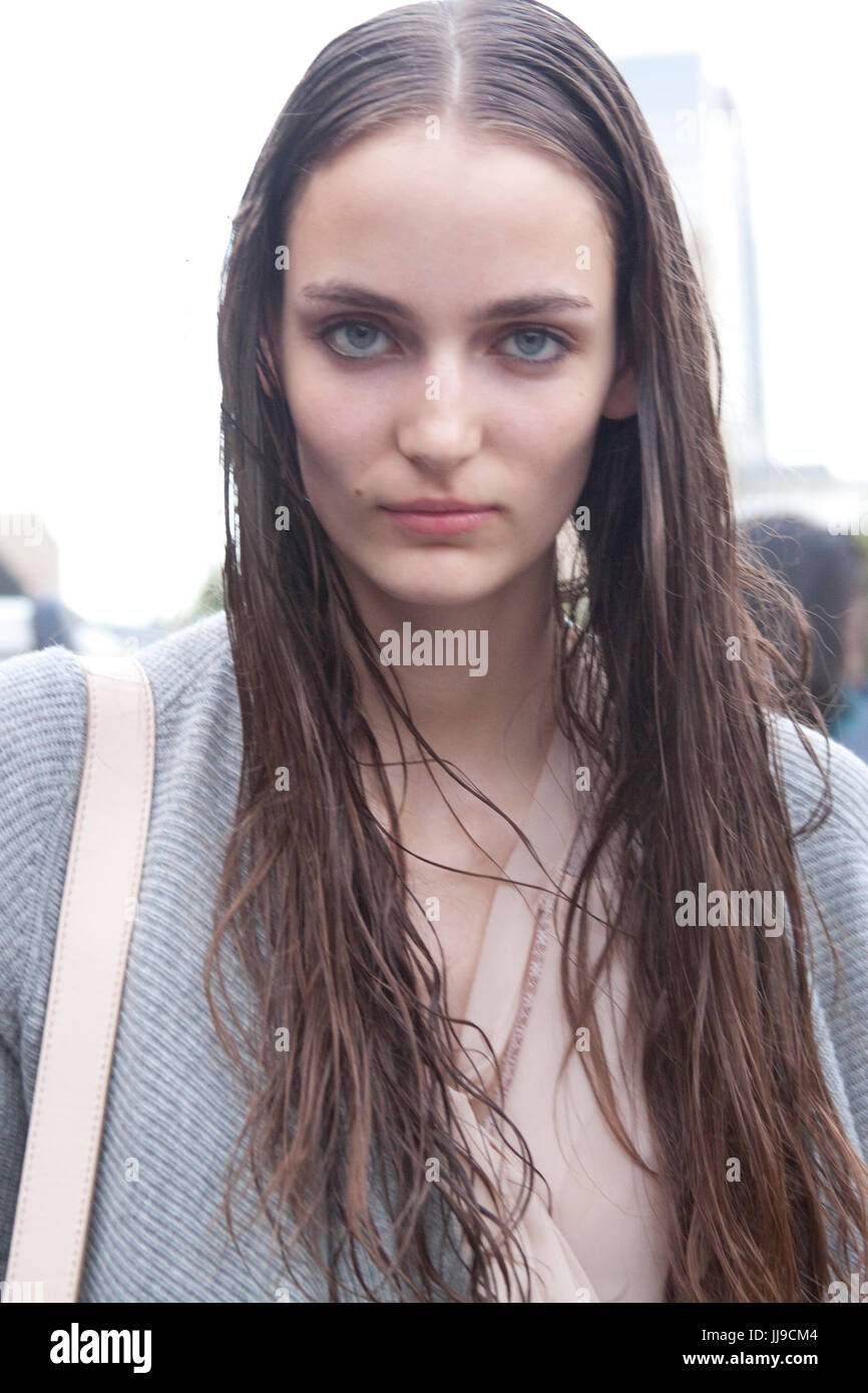 Professional Makeup beauty portrait of Fashion models during New York ...