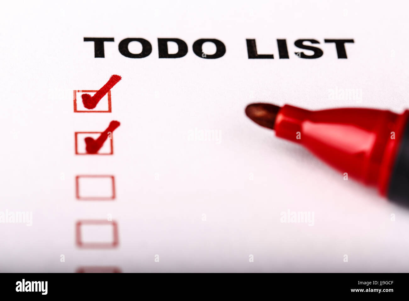 To Do list with check marks isolated on white Stock Photo - Alamy