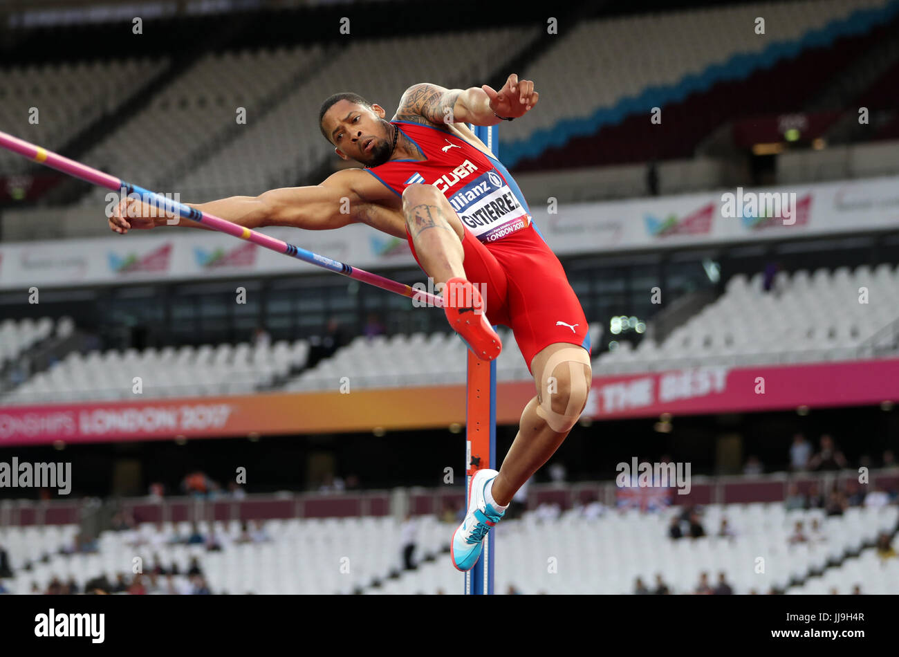 Cuba's Luis Felipe Gutierrez in the Men's High Jump T13 Final during ...