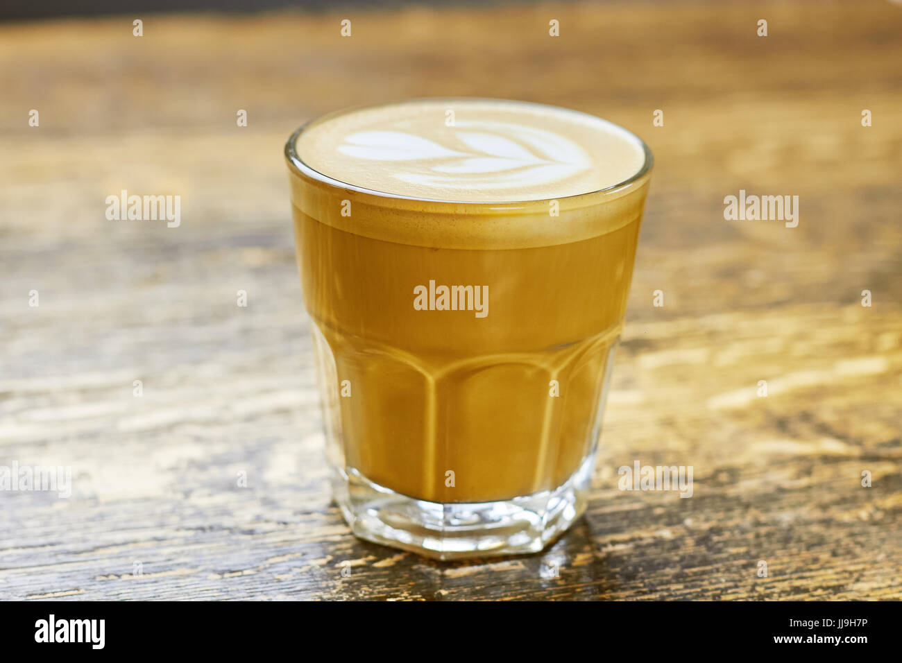 Latte glass close up Stock Photo - Alamy
