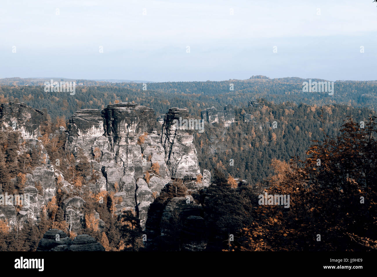 beautiful rocks in Germany - autumn Stock Photo - Alamy