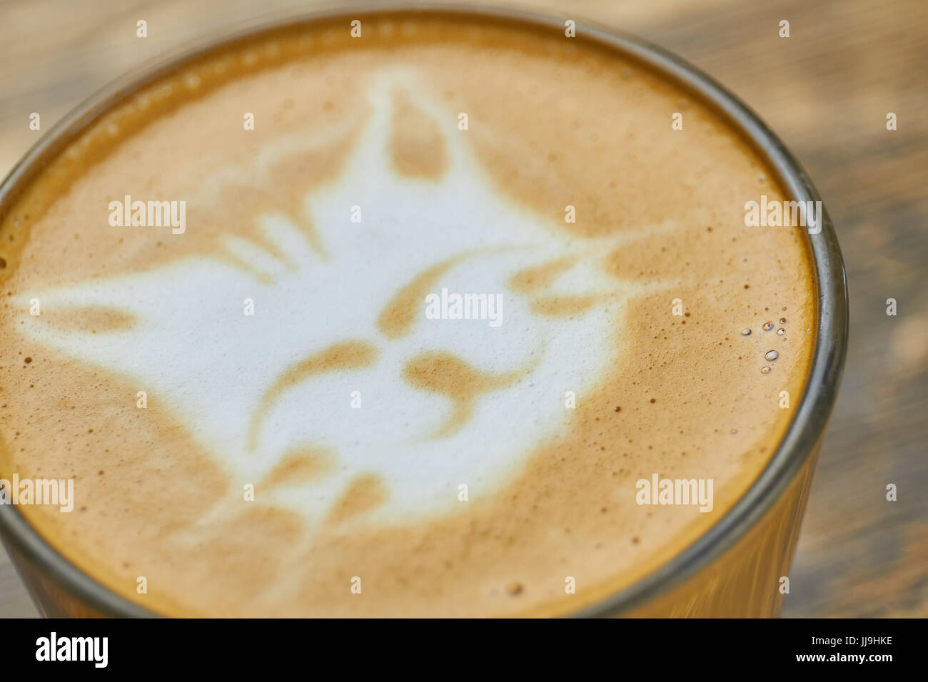 Latte art cat Stock Photo - Alamy