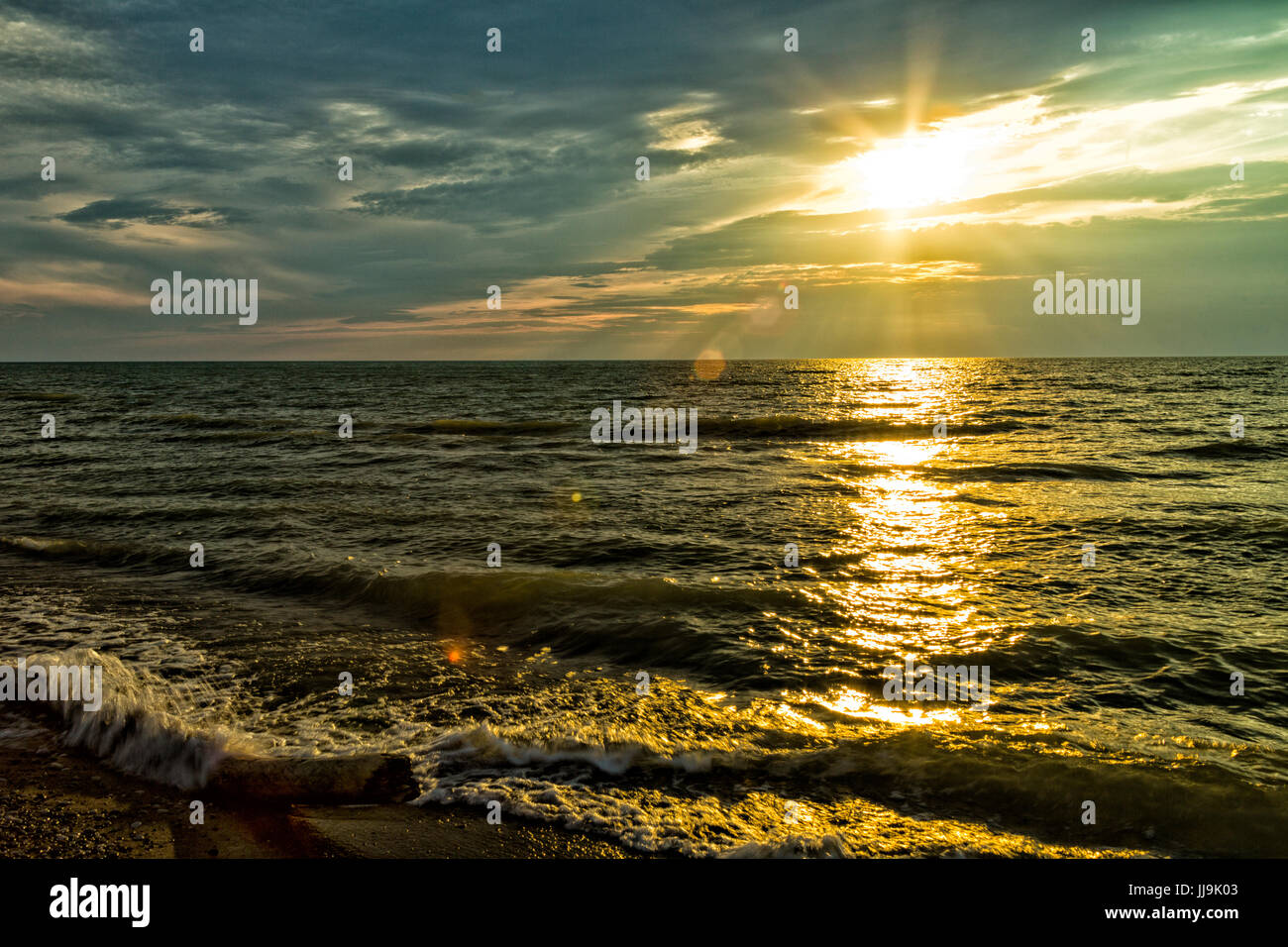Sunset over Lake Huron Grand Bend Ontario Canada Stock Photo - Alamy