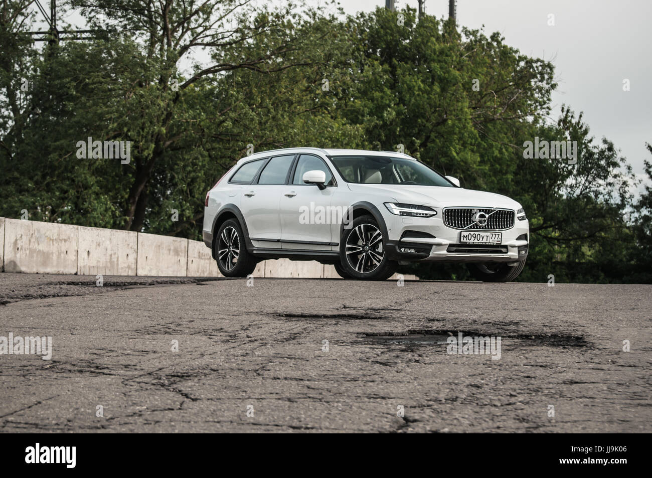 MOSCOW, RUSSIA - MAY 3, 2017 VOLVO V90 CROSS COUNTRY, front-side view ...
