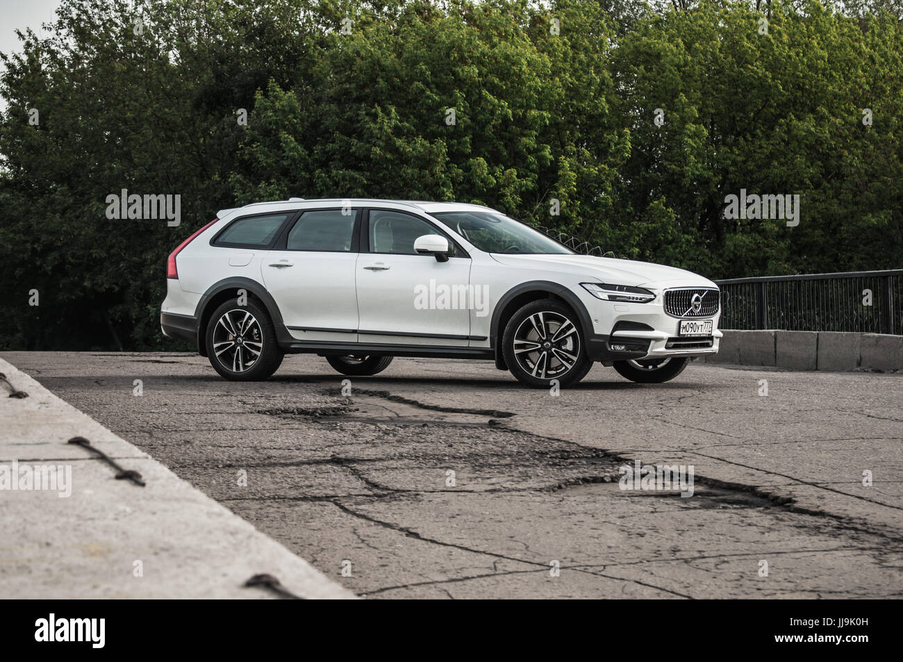 MOSCOW, RUSSIA - MAY 3, 2017 VOLVO V90 CROSS COUNTRY, front-side view ...