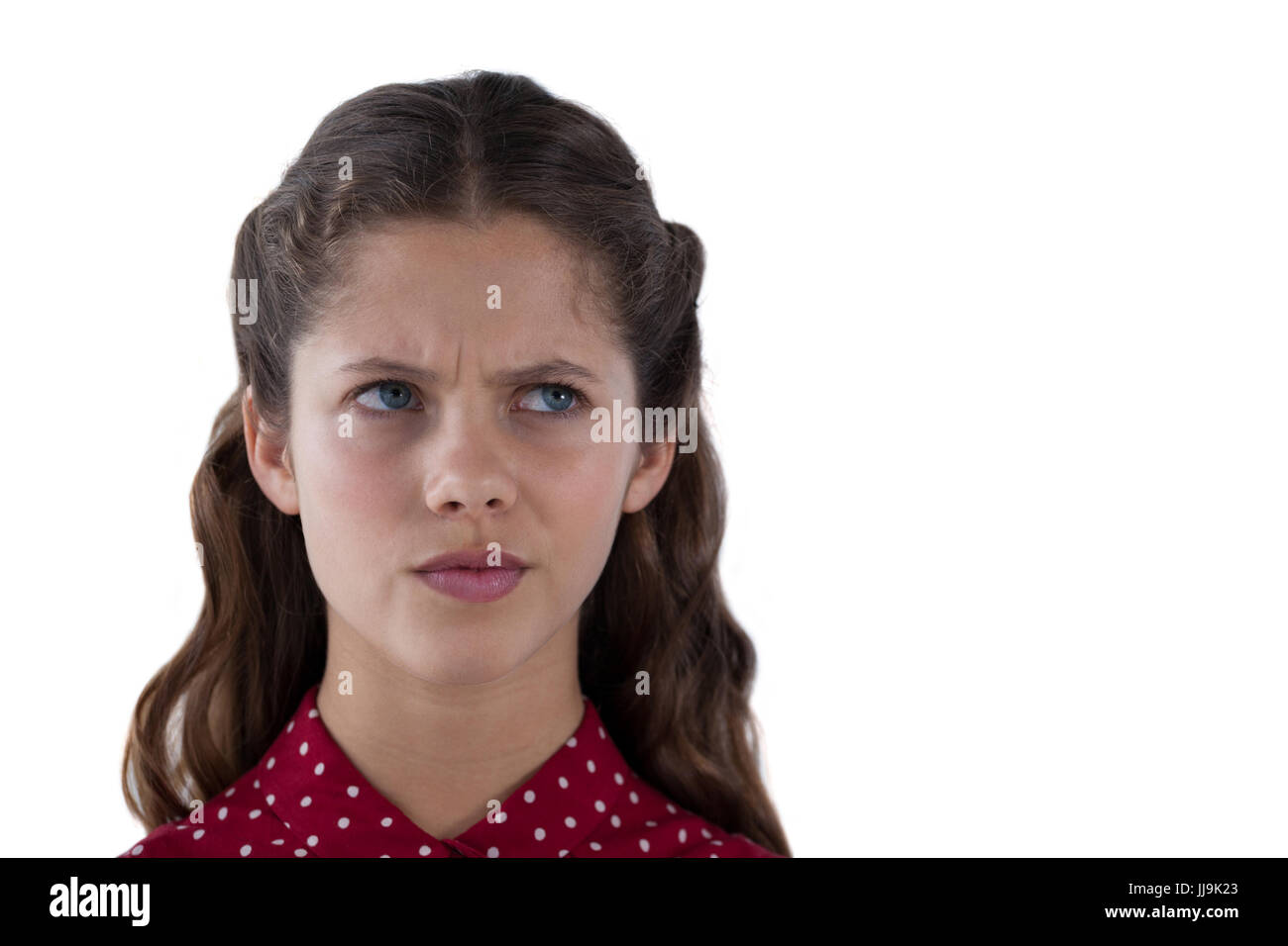 Teenage girl confused pointing hi-res stock photography and images - Alamy