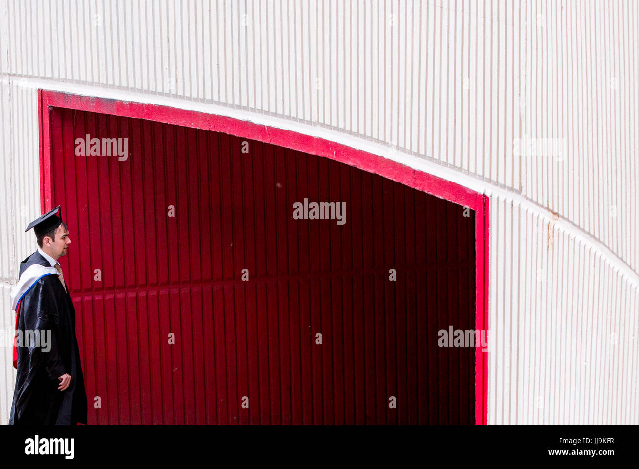 Graduands in Cardiff City Centre during Cardiff University graduation ...