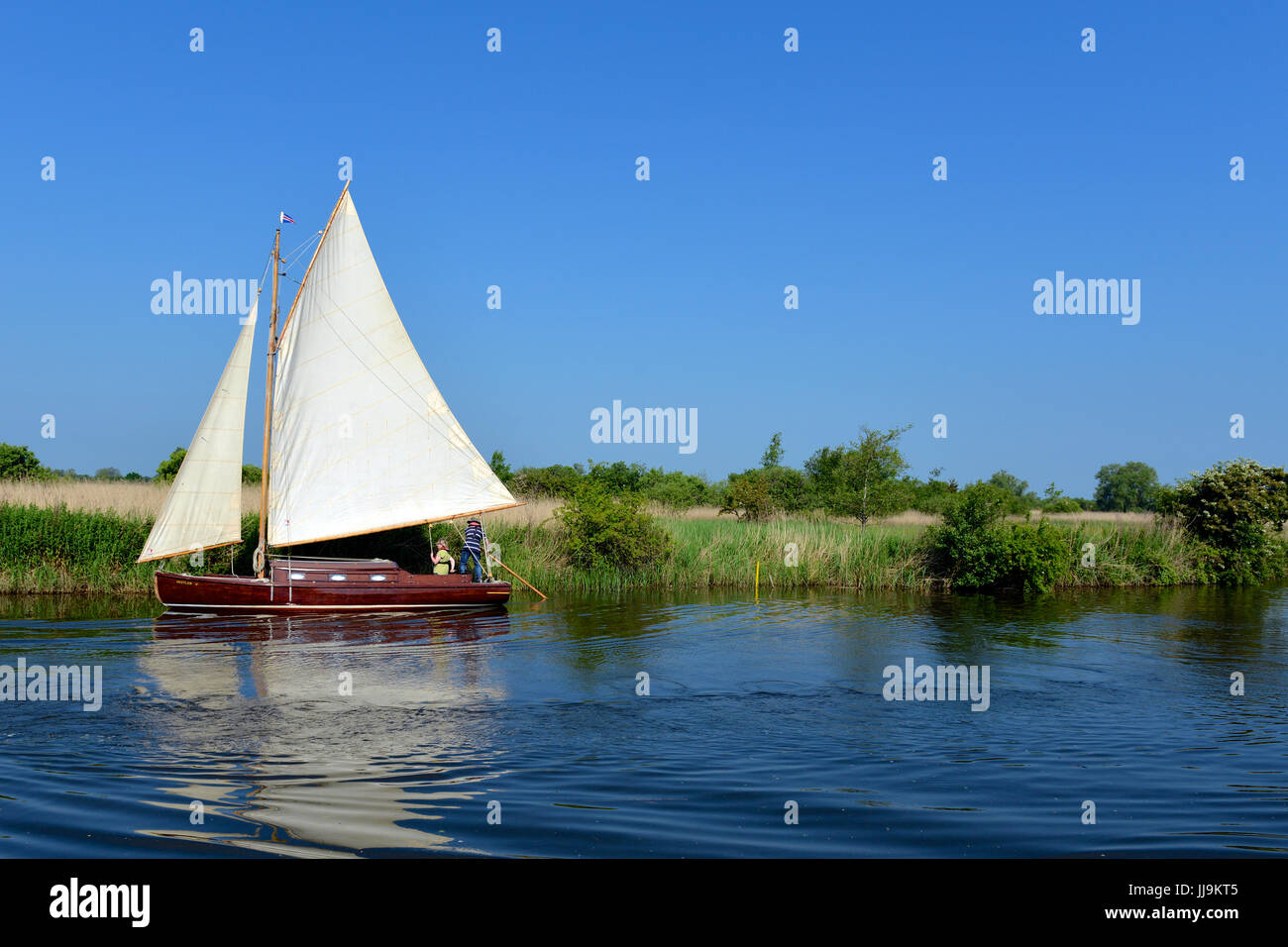 'Hustler 4' single cabin gaff sloop sailing boat on the River Ant at ...