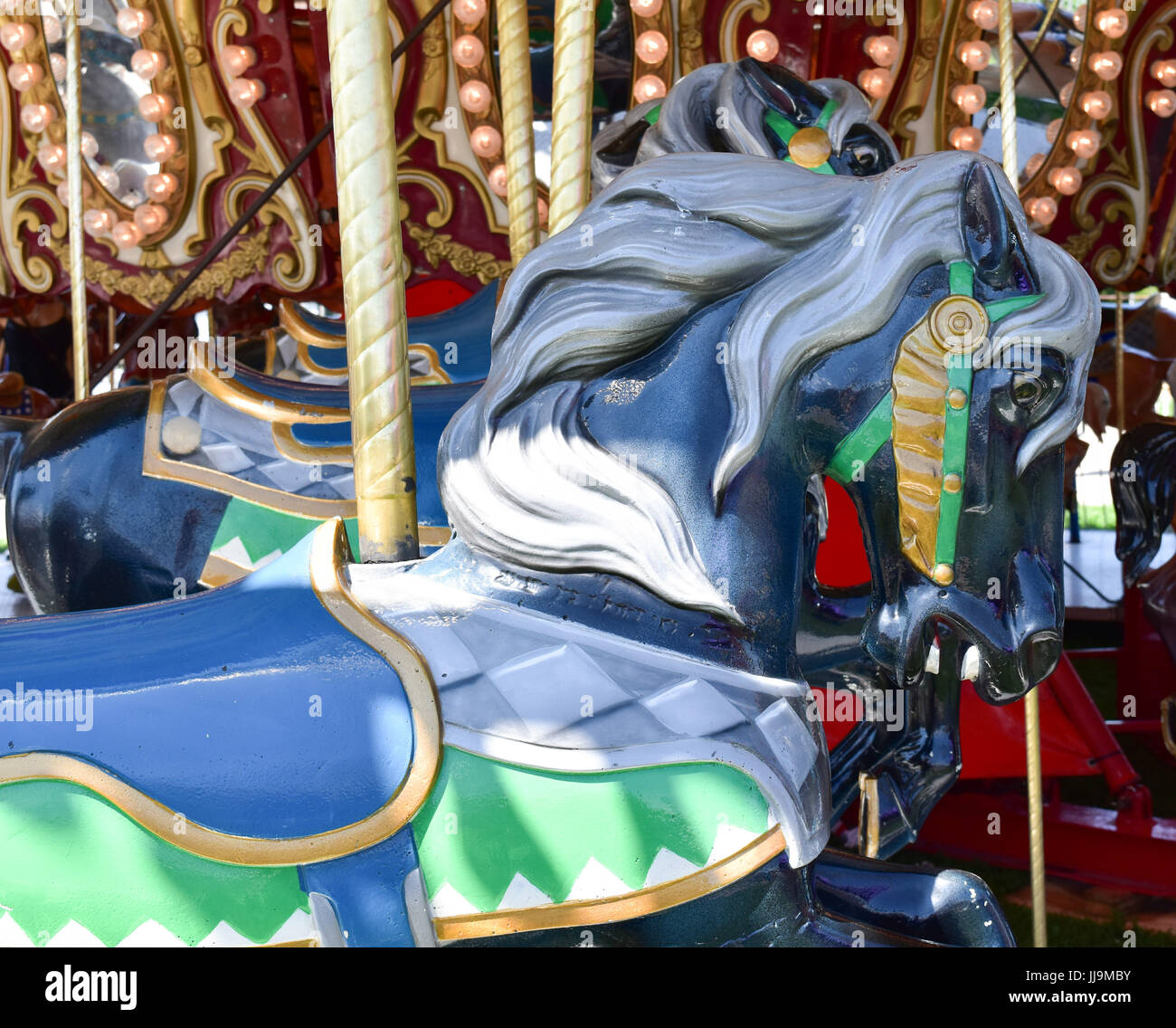 Colorful carousel horse Stock Photo - Alamy