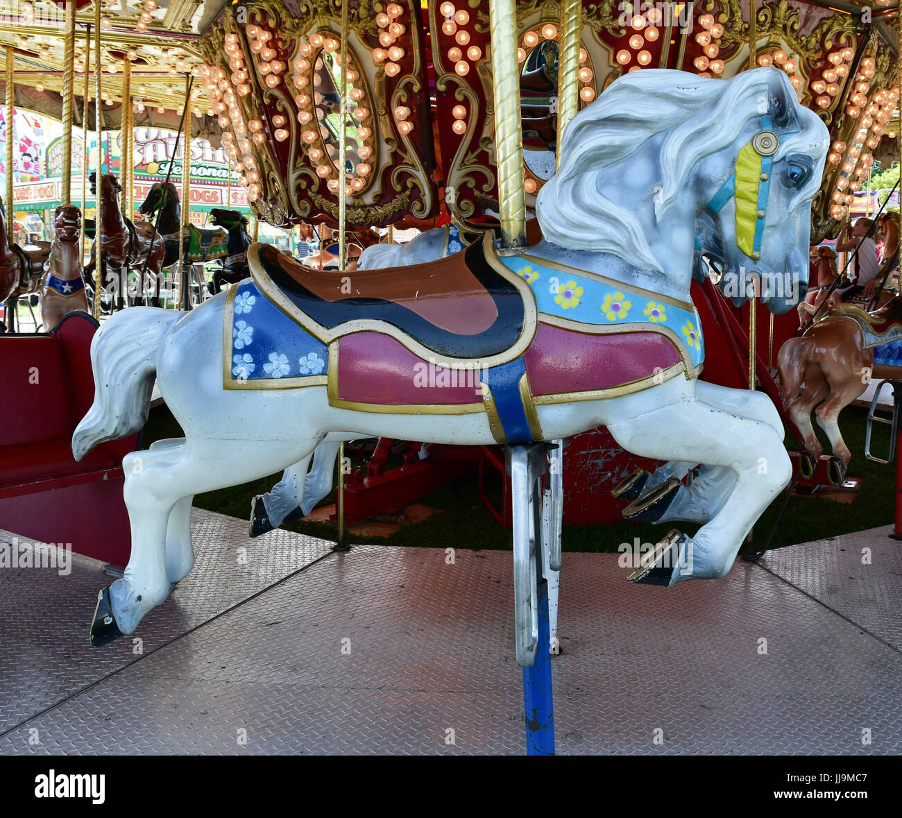 Colorful carousel horse Stock Photo - Alamy
