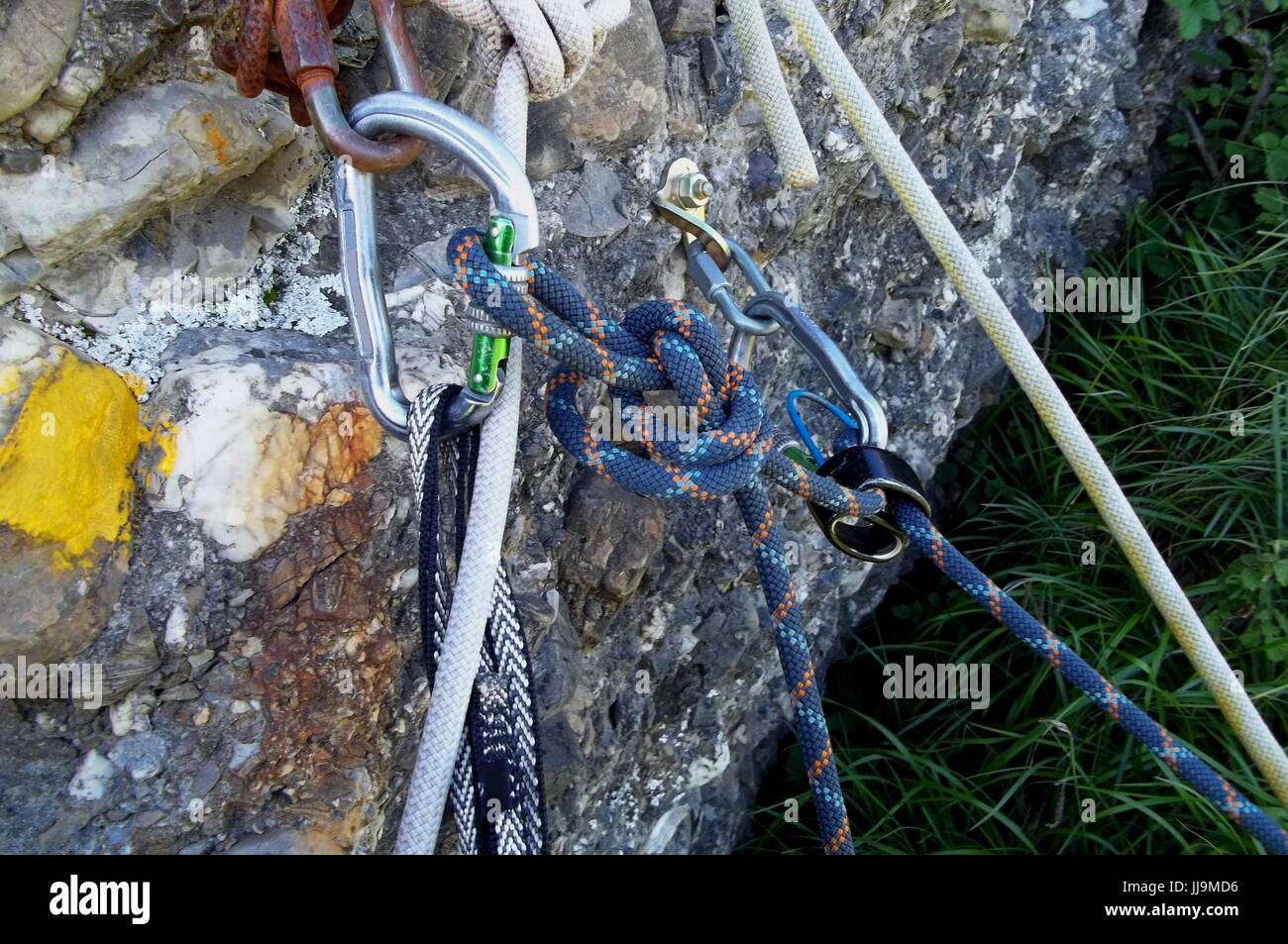 Equipped climbing stop Stock Photo - Alamy