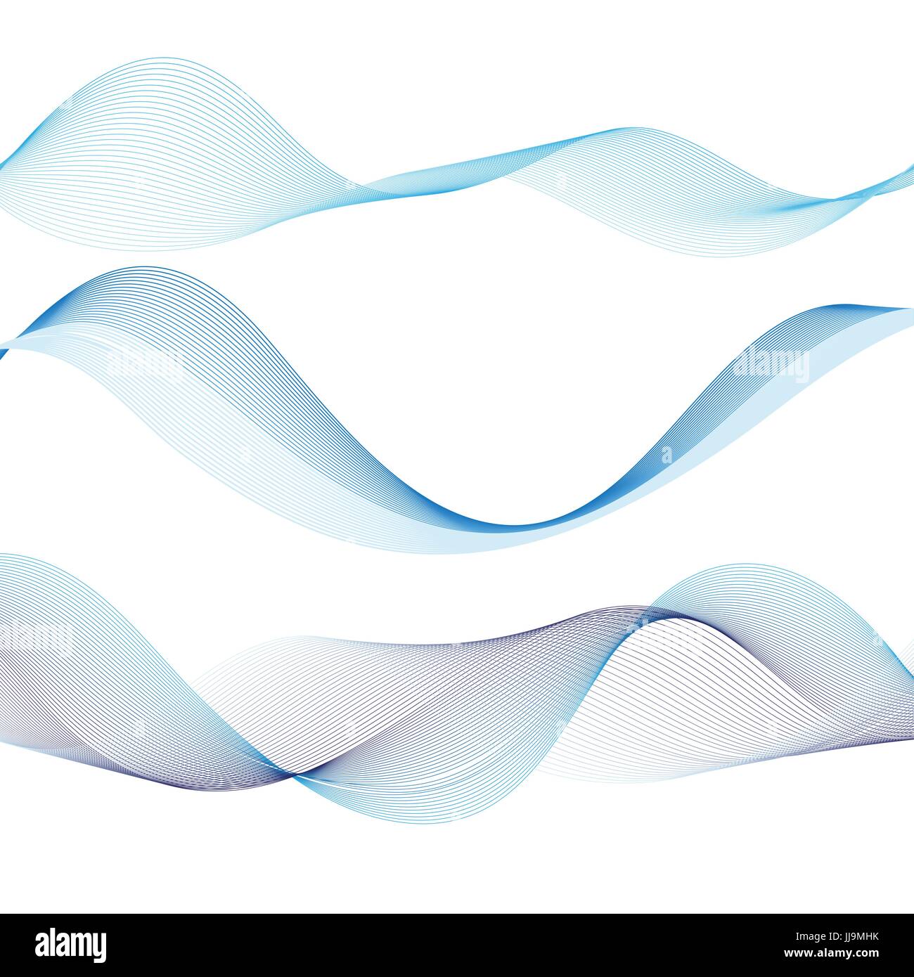 Vector interesting blue waves on white background Stock Vector Image ...