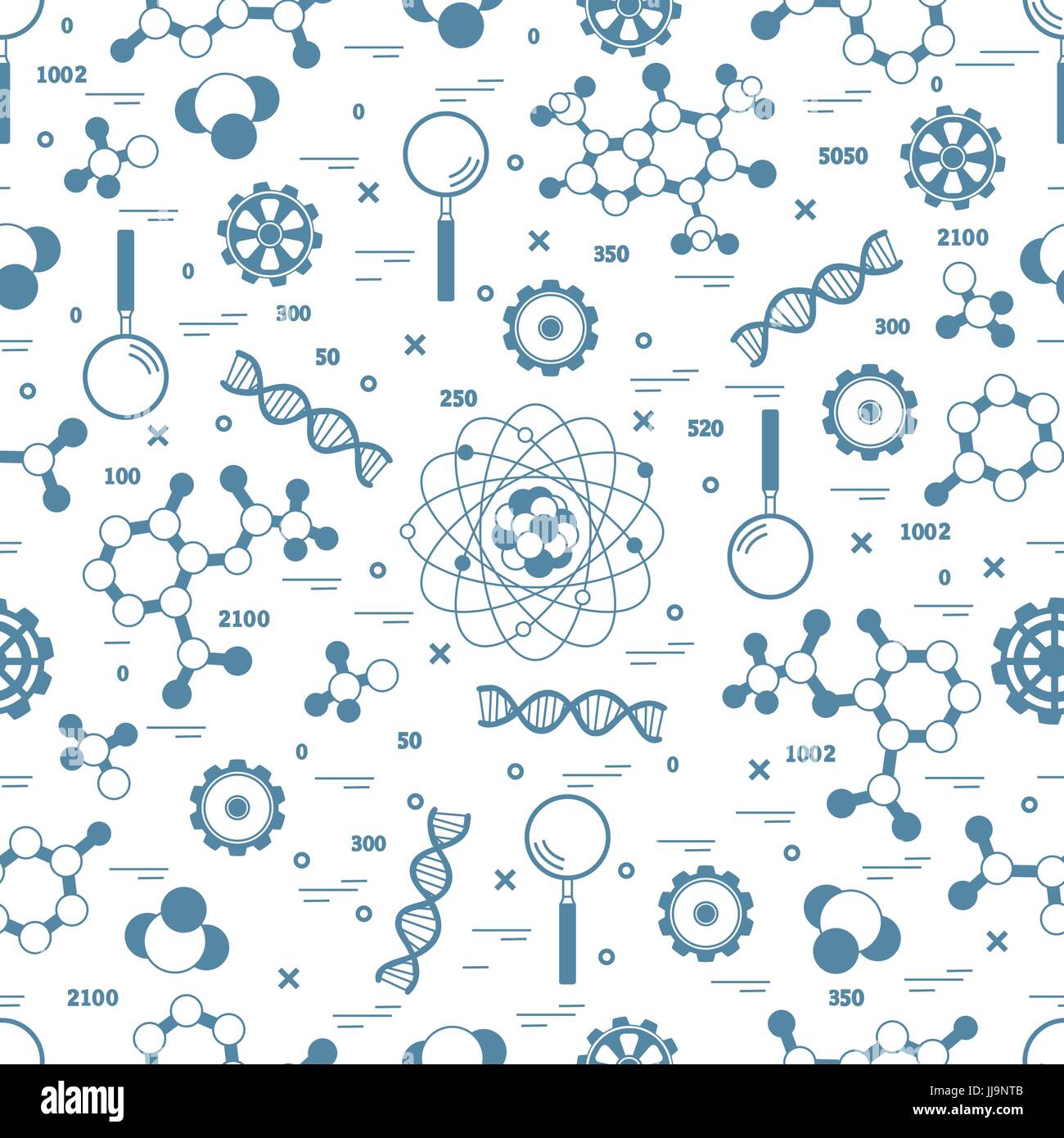 Seamless pattern with variety scientific, education elements. Design ...