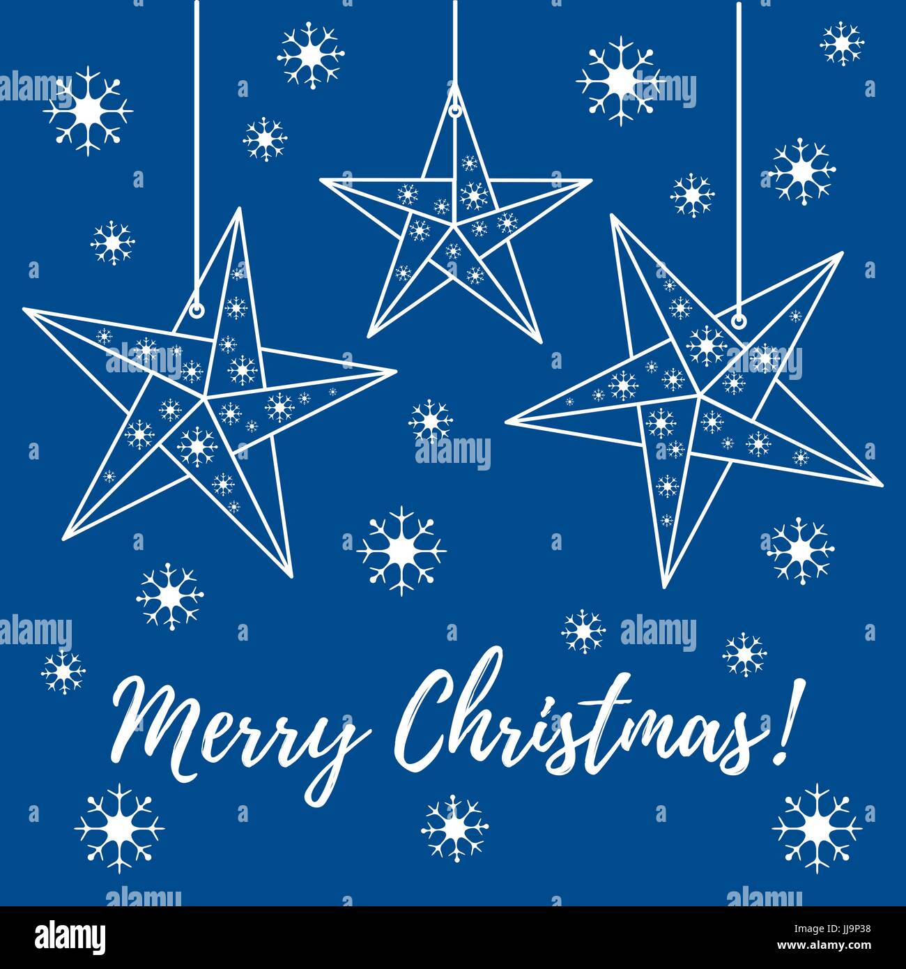 Vector illustration with snowflakes and three stars origami folded and ...