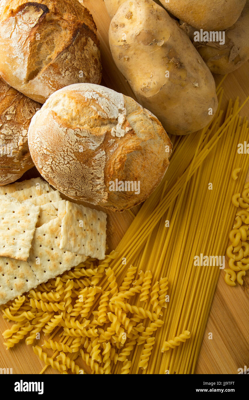 Pasta rice bread potatoes hi-res stock photography and images - Alamy