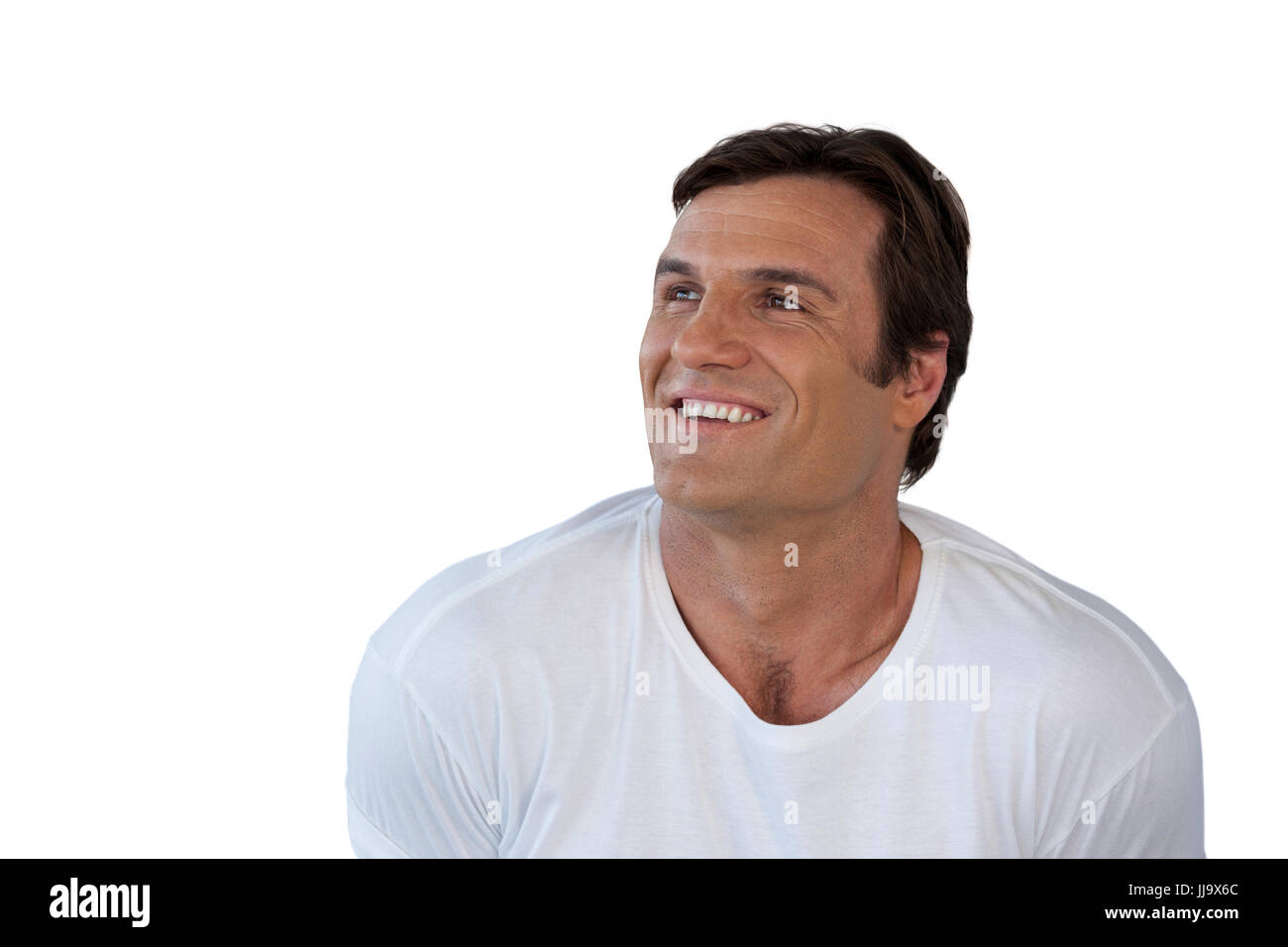 Close up thoughtful smiling hi-res stock photography and images - Alamy