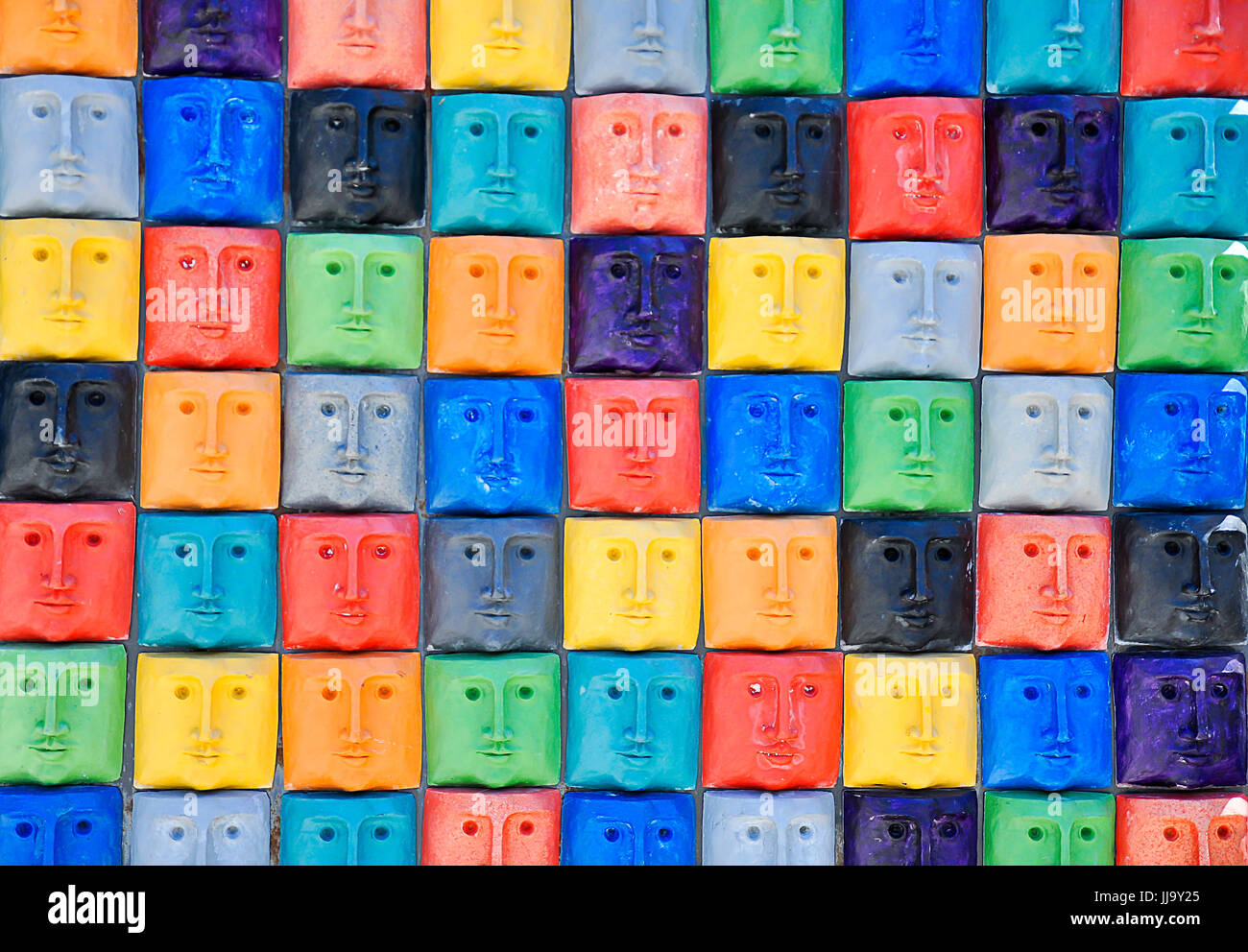 Multiple faces with the same expression Stock Photo - Alamy