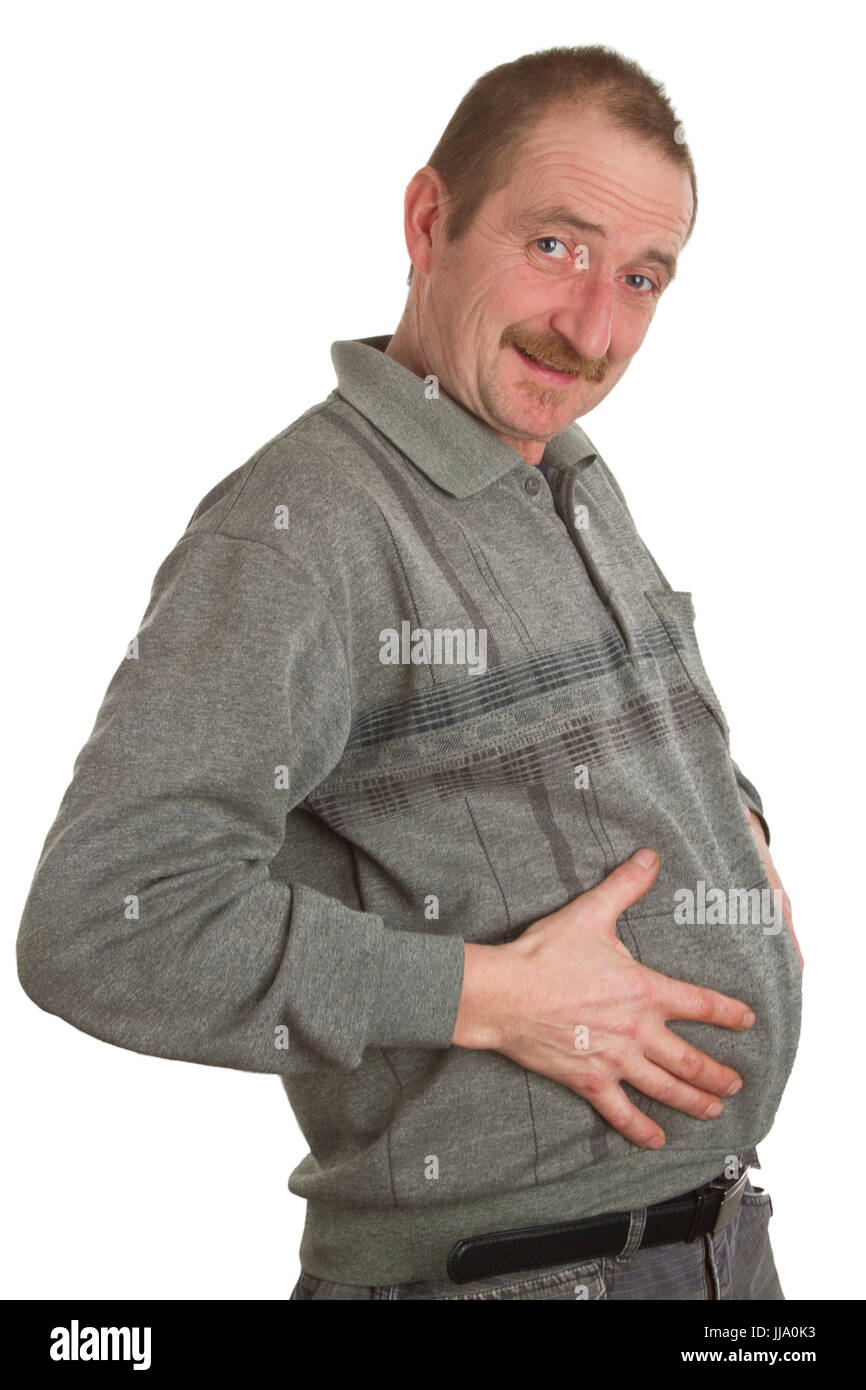Fat businessman belly hand hi-res stock photography and images - Alamy