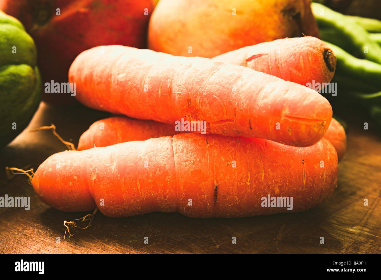 Freshly picked organic carrots from a local farmer's market Stock Photo ...