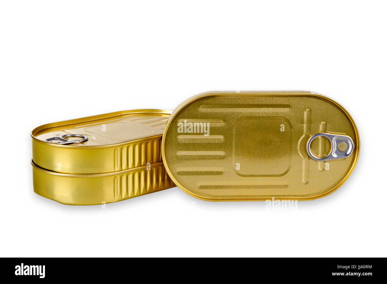 Golden aluminium can isolated on white background Stock Photo - Alamy