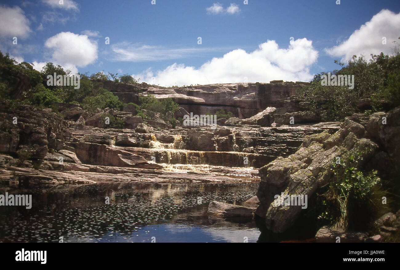 Smoke waterfall; Munic. From Palmeiras; Chapada da Diamantina; Bahia ...