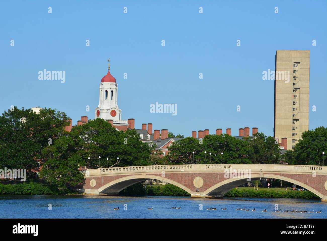 Harvard University along the Charles River between Boston and Cambridge ...